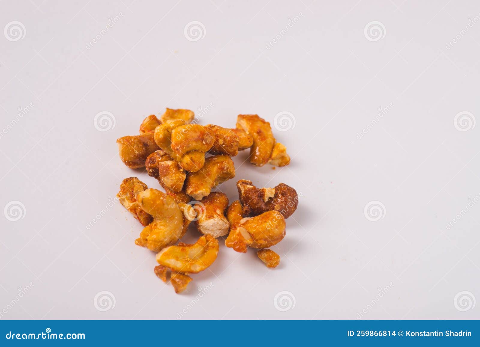 Cashew Nut in Melted Caramel Isolated on White Background Stock Photo ...