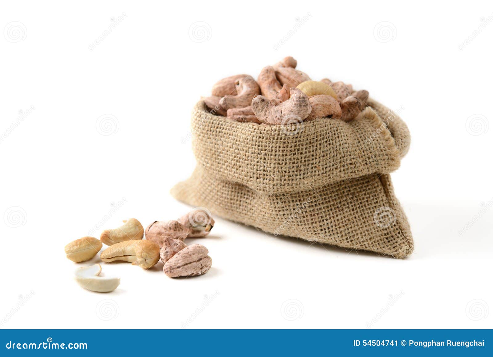 Cashew nut in sack bag stock image. Image of healthy - 54504741