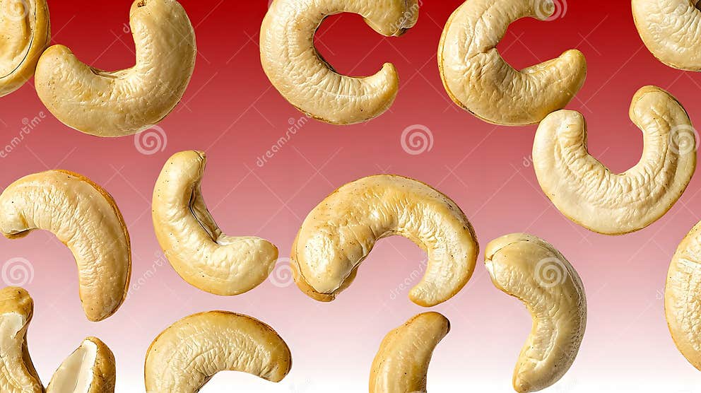 Cashew Nuts on a Colorful Gradient Background Stock Illustration ...