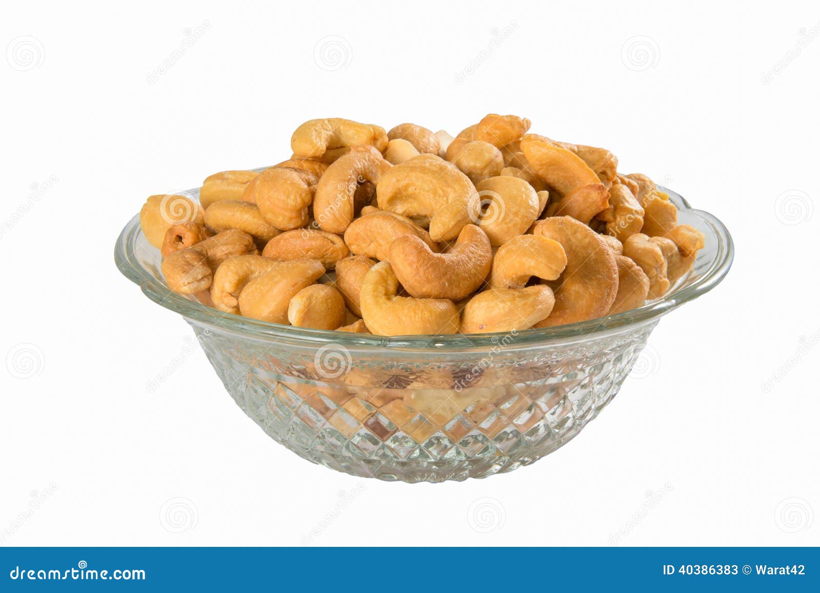 Cashew Nuts in a Crystal Bowl Stock Image - Image of snack, brown: 40386383