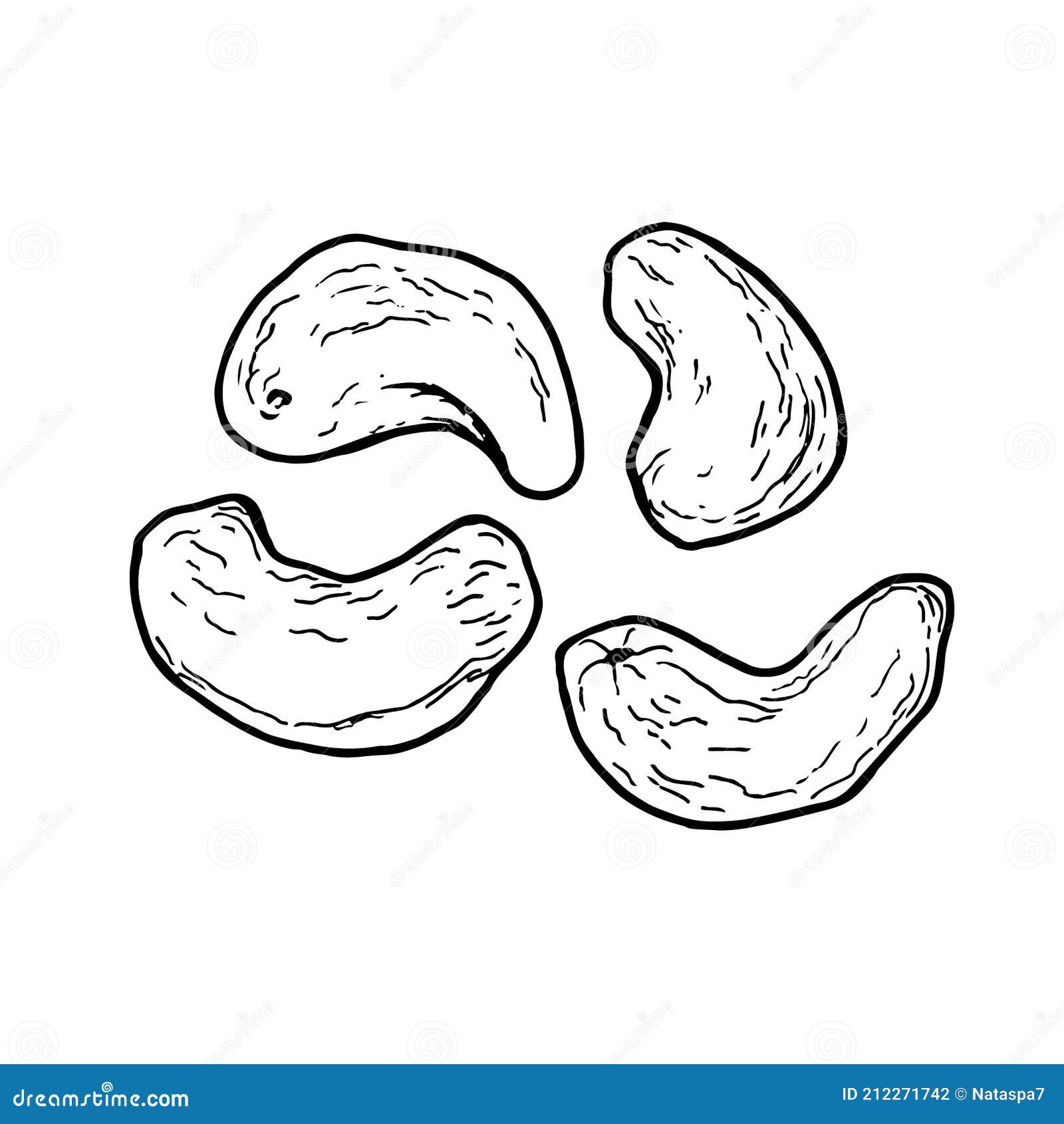 Cashew Nuts Set. Hand Drawn Vector Outline Sketch Stock Vector ... Cashew Nuts Set. Hand Drawn Vector Outline Sketch Stock Vector ...