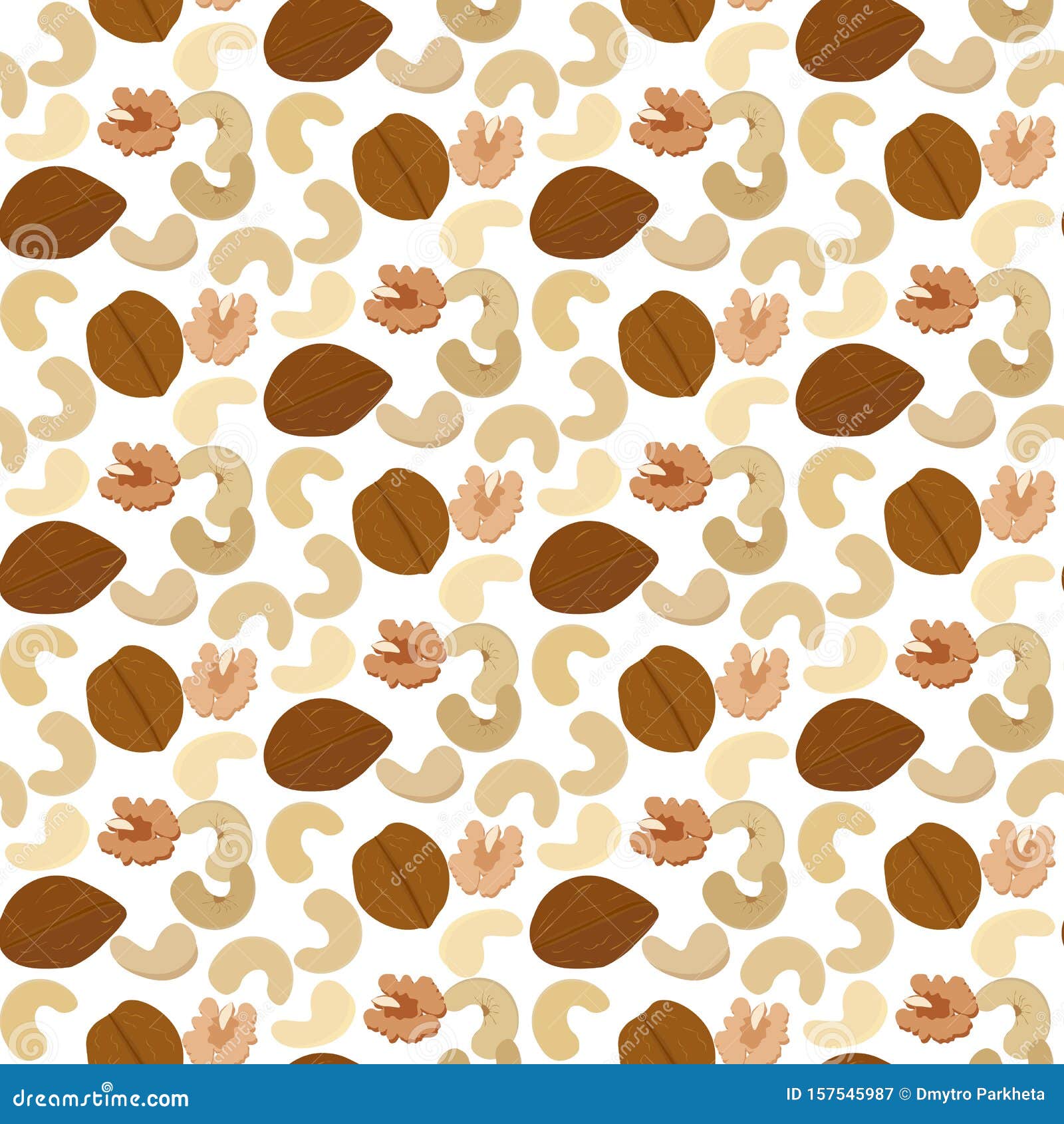 Walnut Seamless Pattern Traditional Nuts Nack Healthy Food Background ...