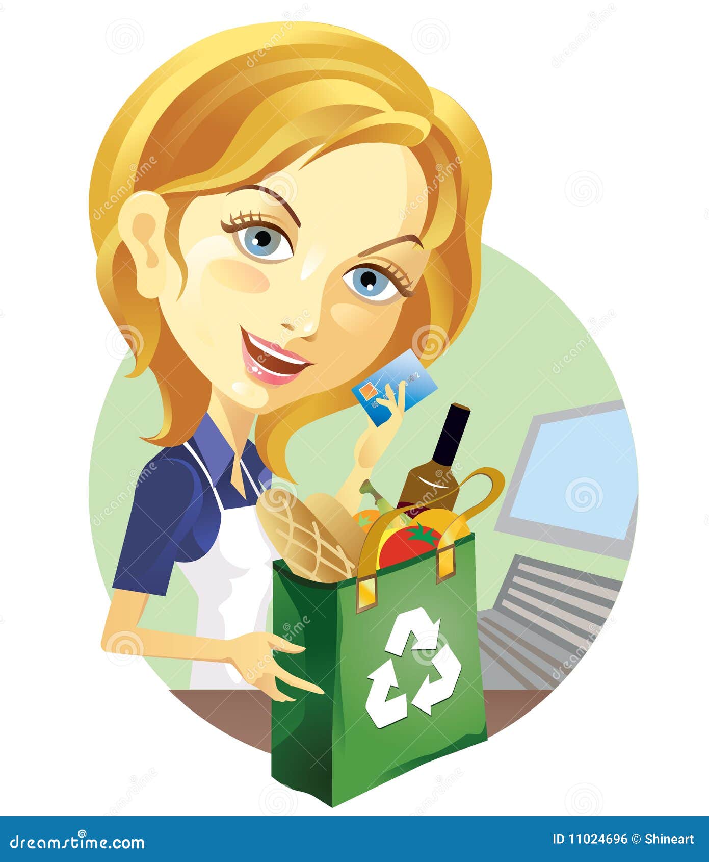 Cashier Man Cartoon Vector | CartoonDealer.com #9824411