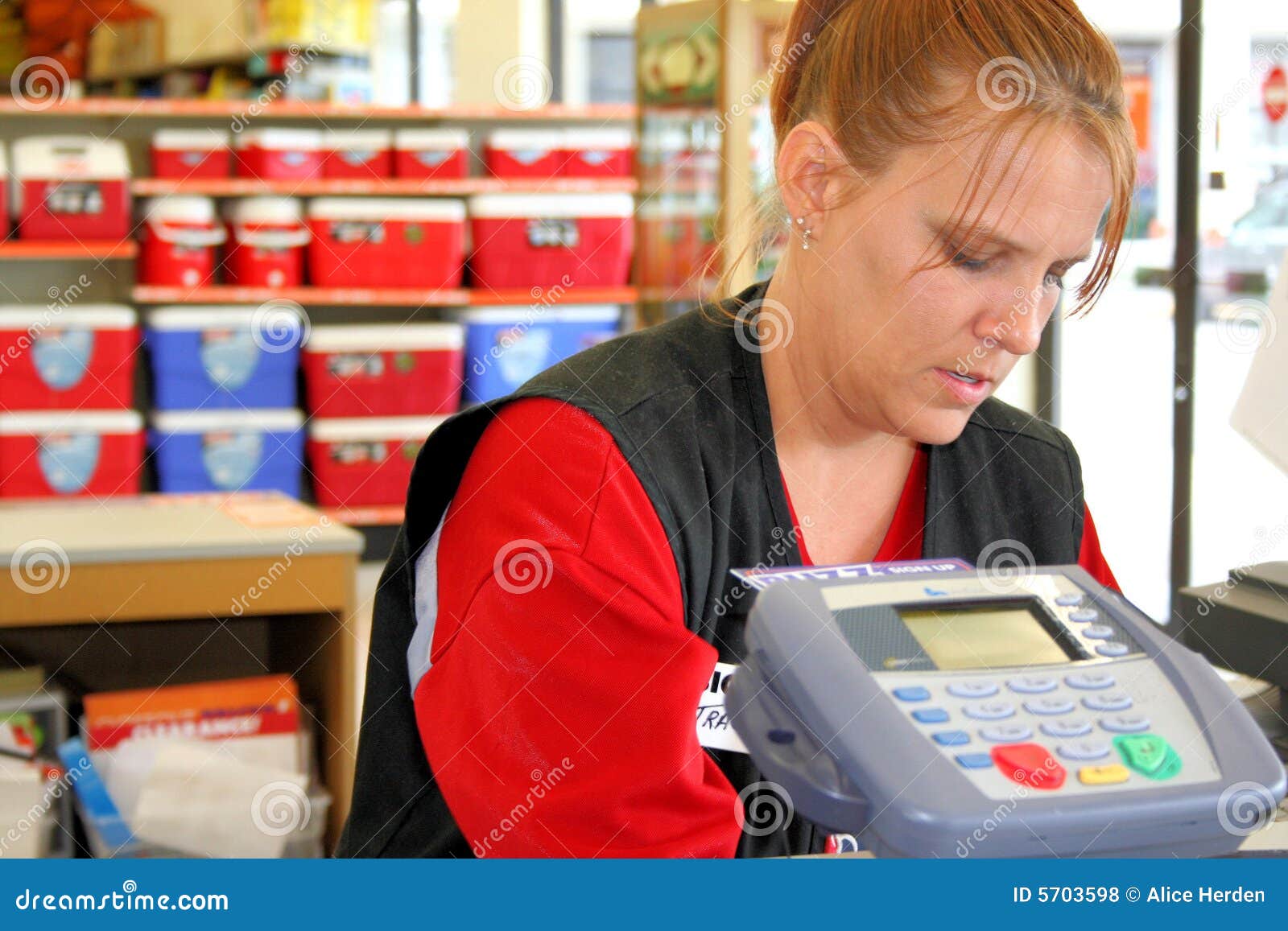 Cashier stock photo. Image of employment, employee, cashier - 5703598