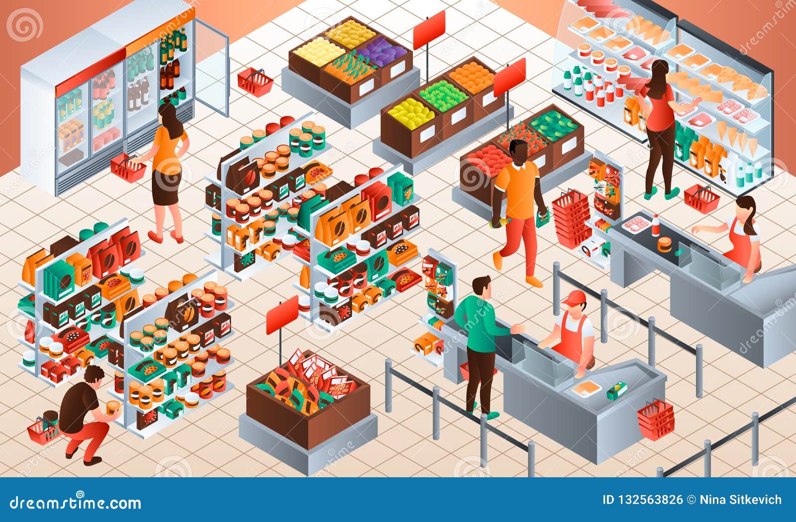 Cashier Concept Background, Isometric Style Stock Vector - Illustration ... Cashier Concept Background, Isometric Style Stock Vector - Illustration ...