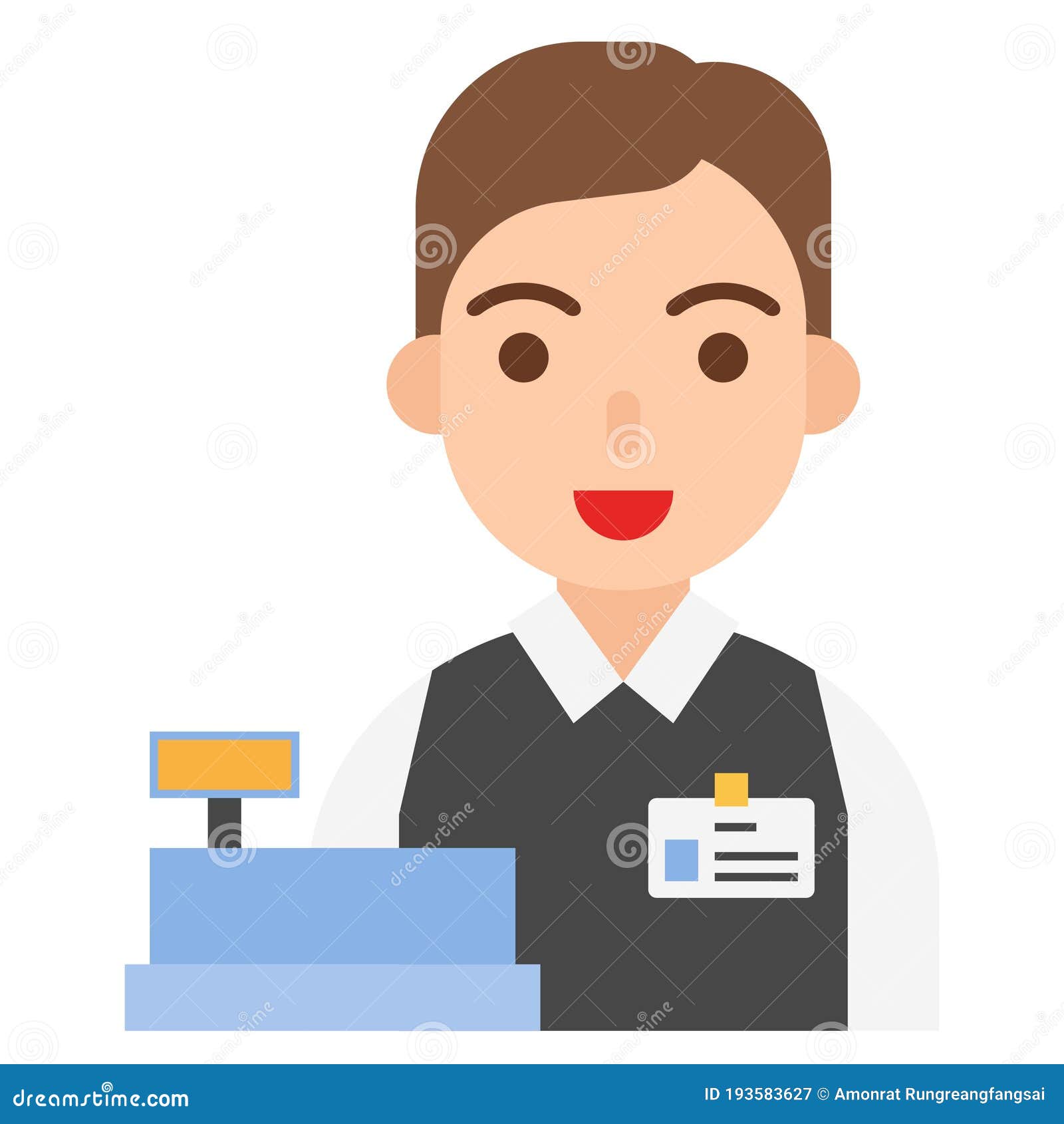 Cashier Icon, Profession and Job Vector Illustration Stock Vector ...