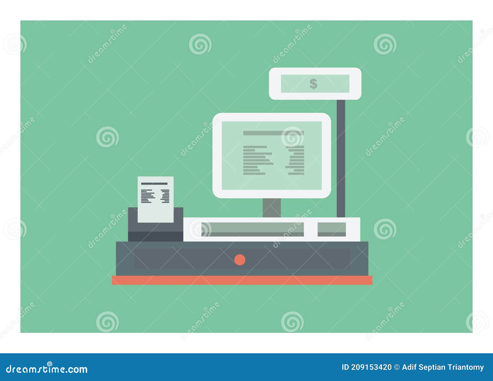 Cashier Machine. Simple Flat Illustration Stock Vector - Illustration ...