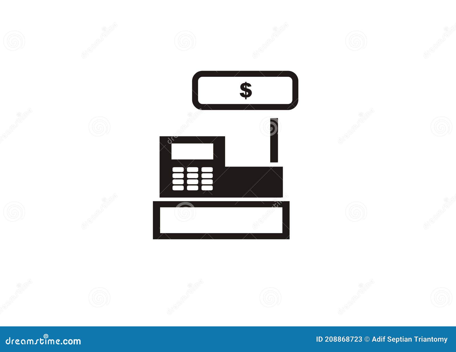 Cashier Machine. Simple Illustration in Black and White Stock Vector ...