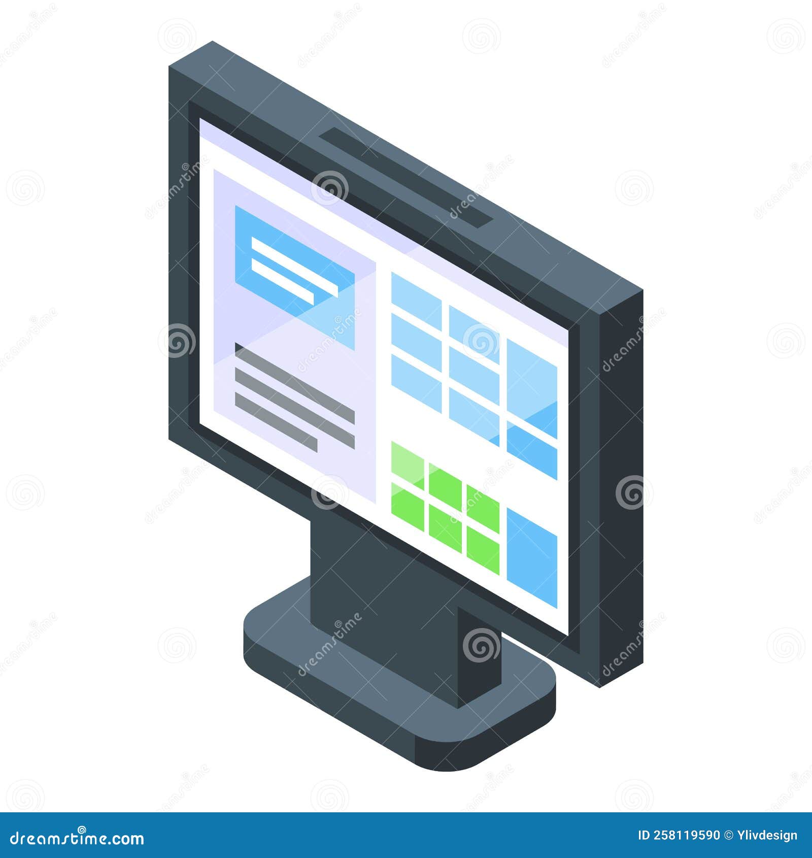 Cashier Monitor Icon Isometric Vector. Payment Screen Stock Vector ...