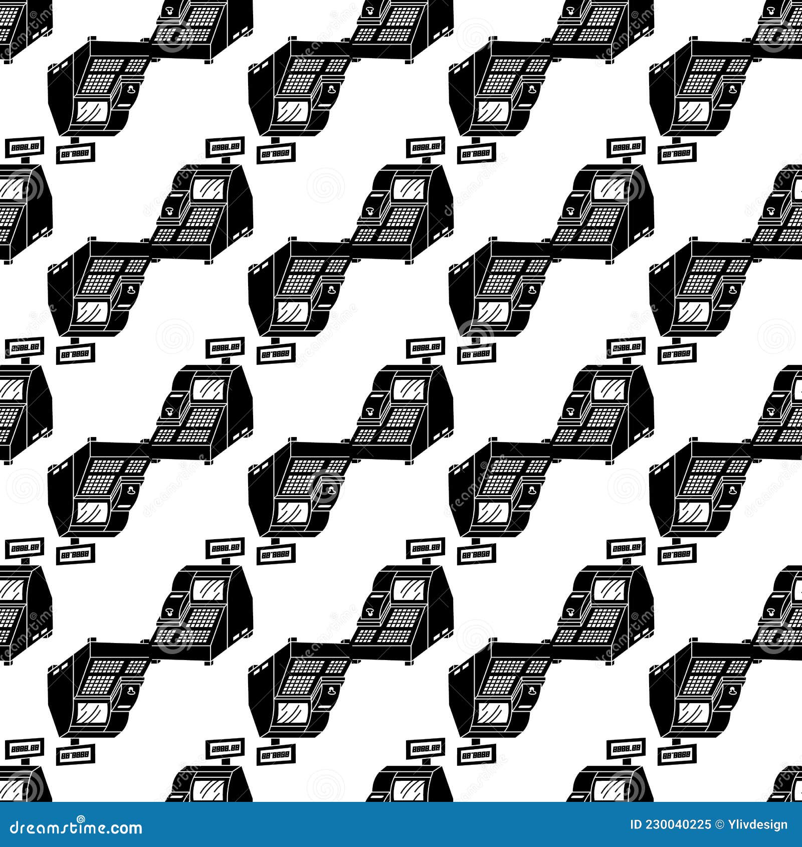 Cashier Pattern Seamless Vector Stock Vector - Illustration of piece ...