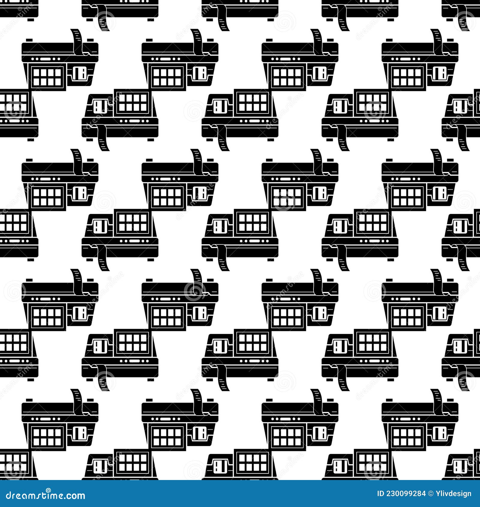 Cashier Payment Terminal Pattern Seamless Vector Stock Vector ...