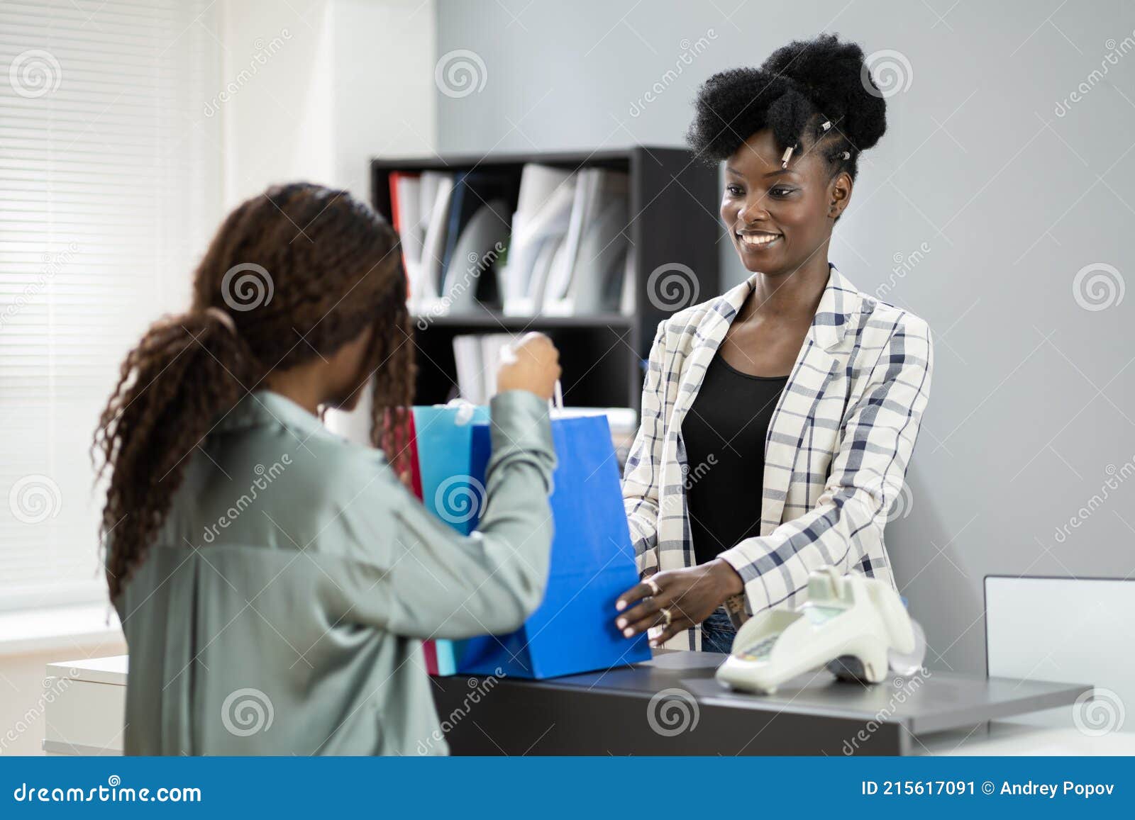 Cashier in Retail Shop or Store Stock Image - Image of cloth, lady ...