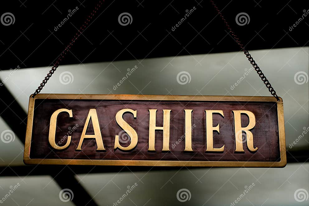 Cashier sign - label stock image. Image of counter, word - 4787445