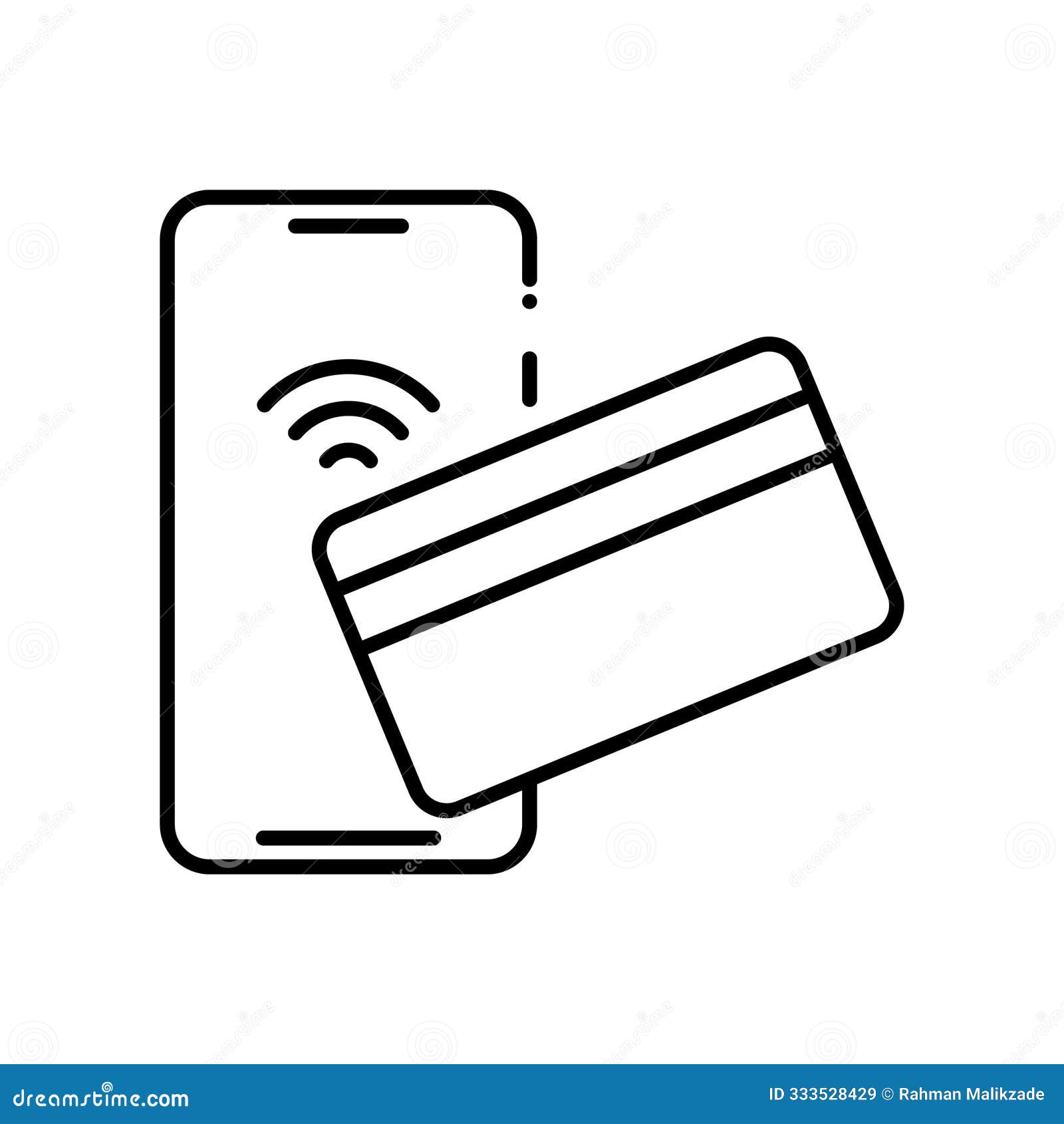 Cashless Mobile Payment Icon Vector. NFC Payment Linear Icon Stock ...