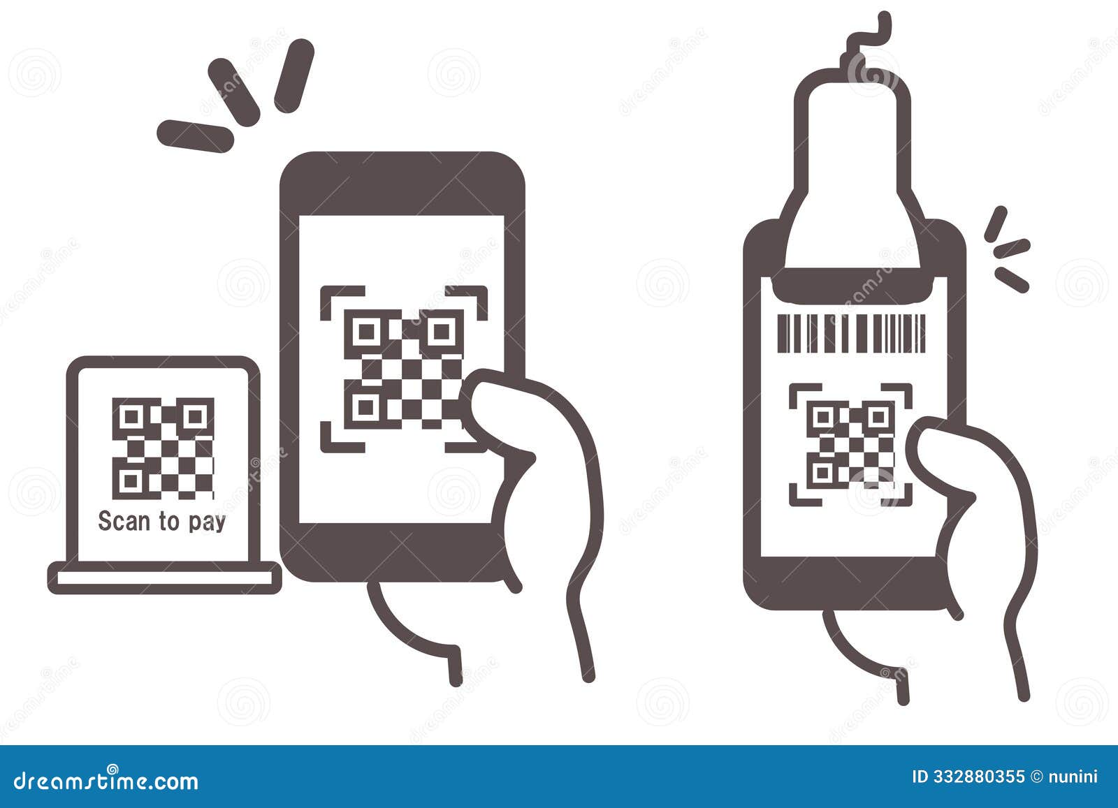Cashless Payment or Code 2D Barcode Barcode Payment Stock Illustration ...