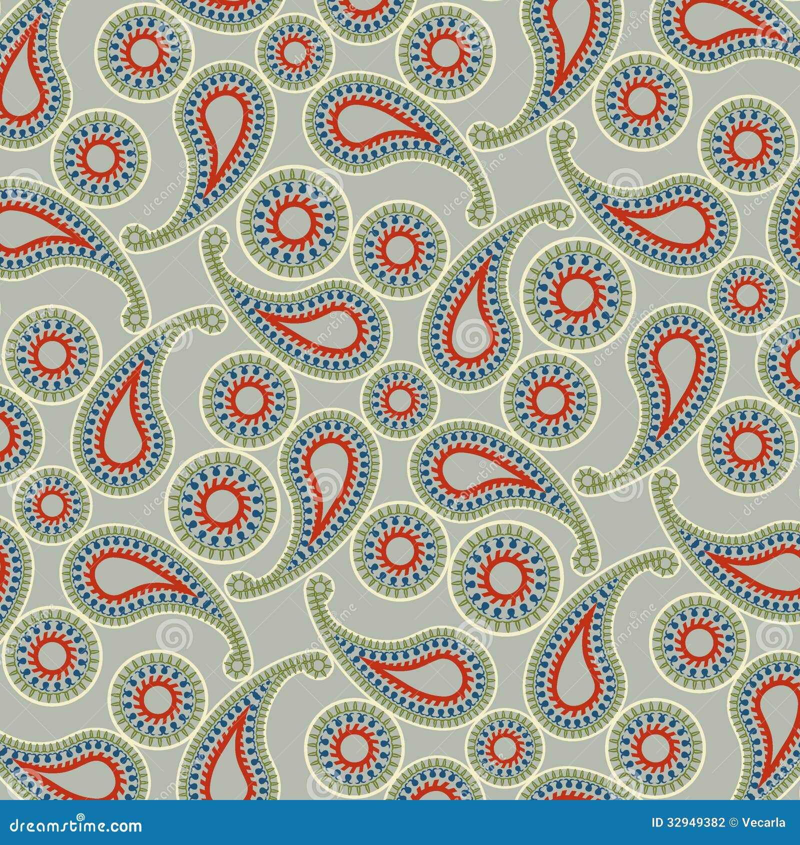 Cashmere Textile Colour Pattern Stock Illustration - Illustration of ...