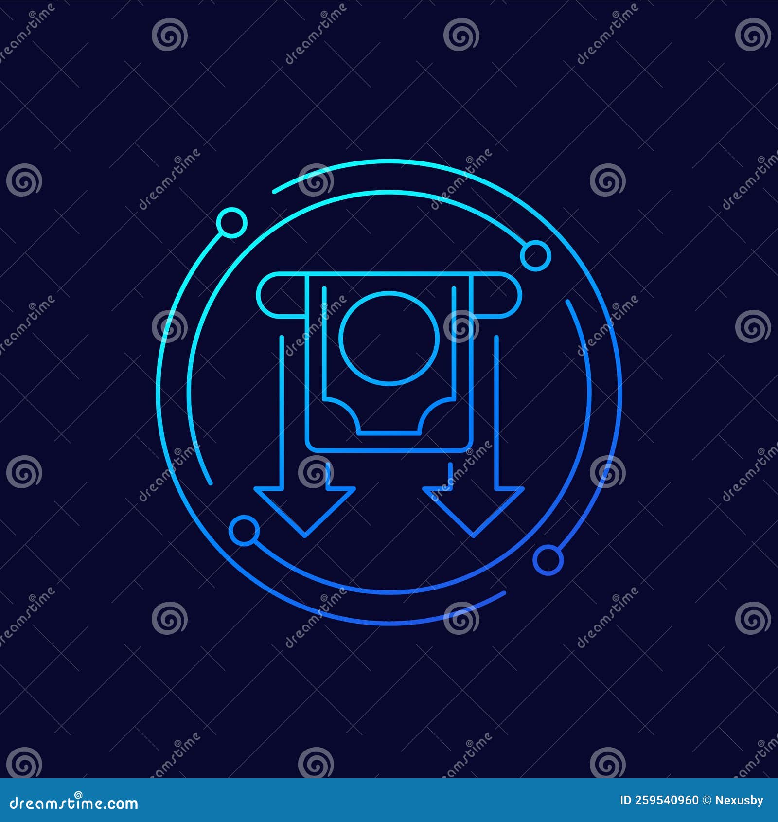 Cashout line icon for web stock illustration. Illustration of financial ...