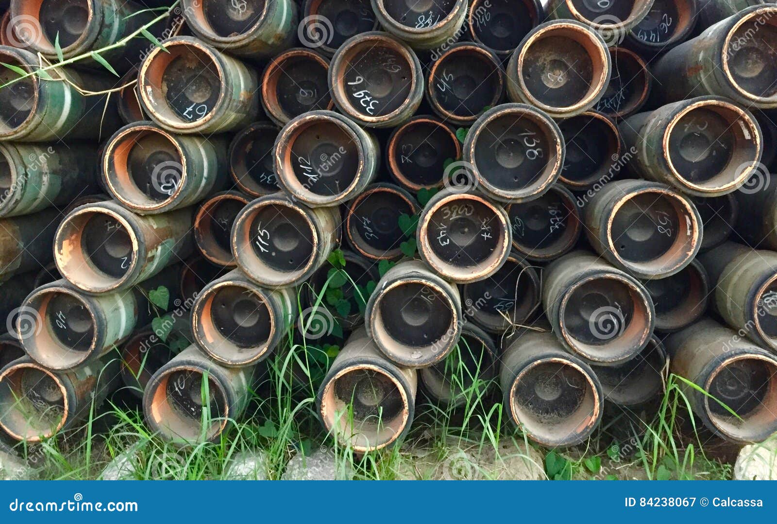 Casing laydown on the yard stock image. Image of warehouse - 84238067