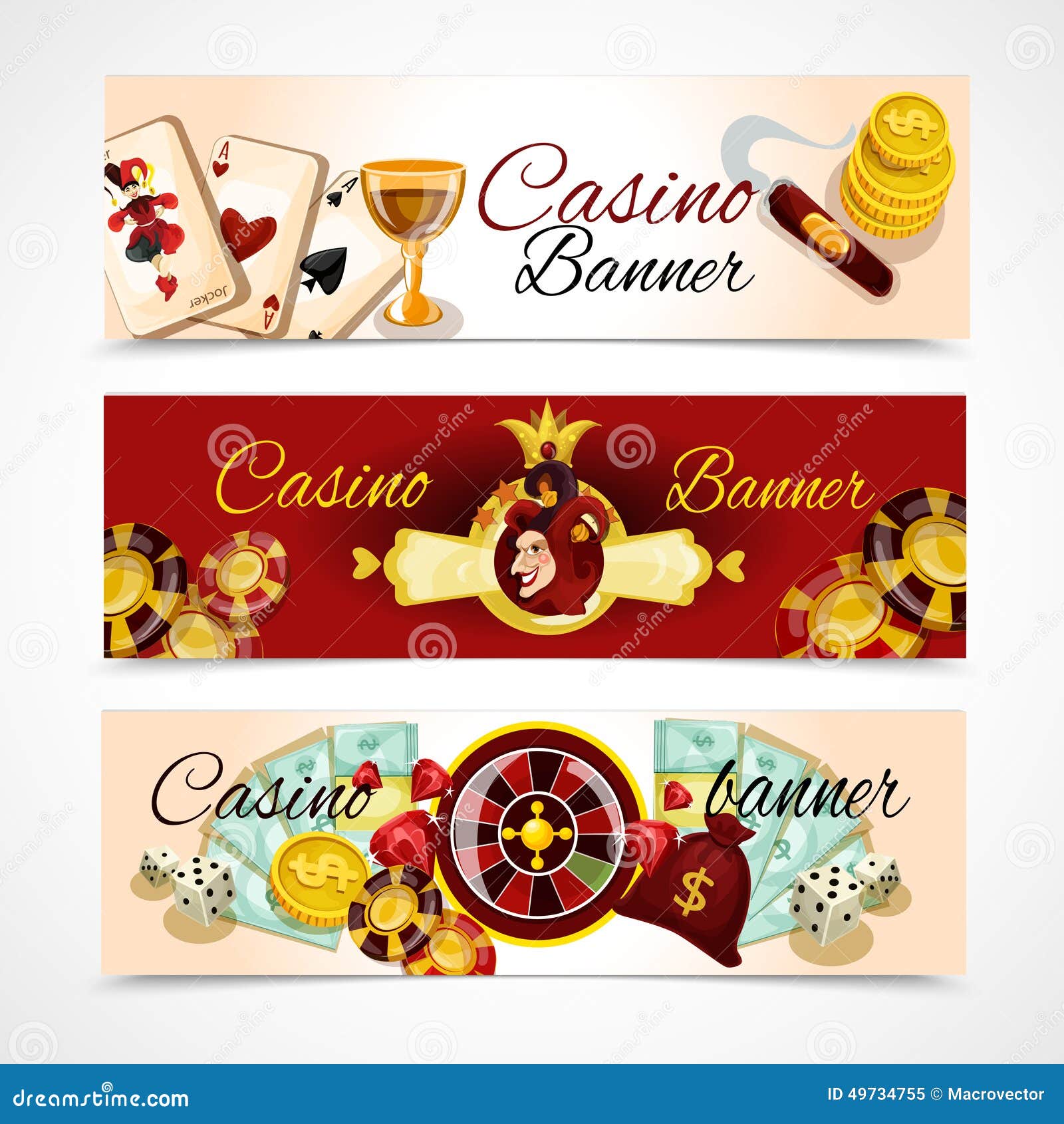 Casino Banner Set stock vector. Illustration of advertising - 49734755