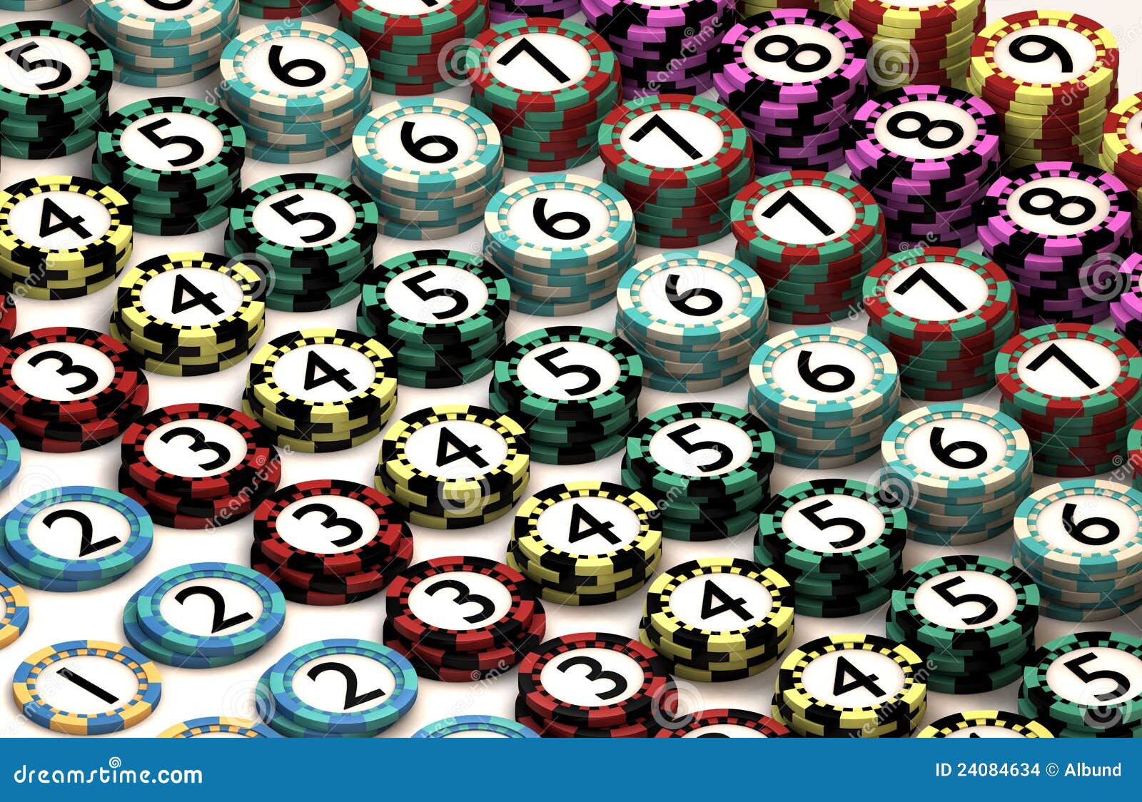 Casino Chip Stacked in Pattern of Quantity Order Stock Illustration ...