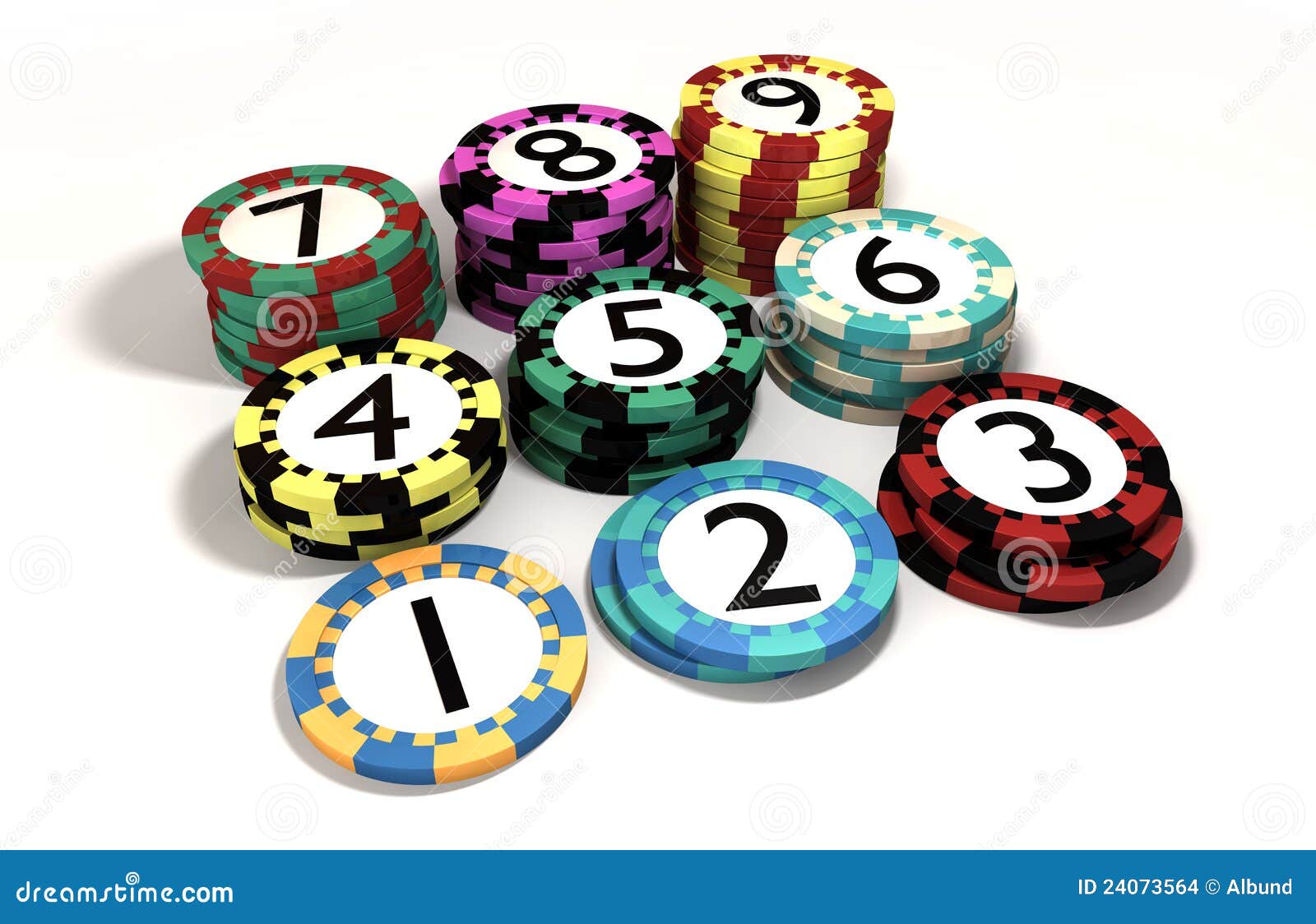 Casino Chip Stacked in Quantity Order Stock Illustration - Illustration ...