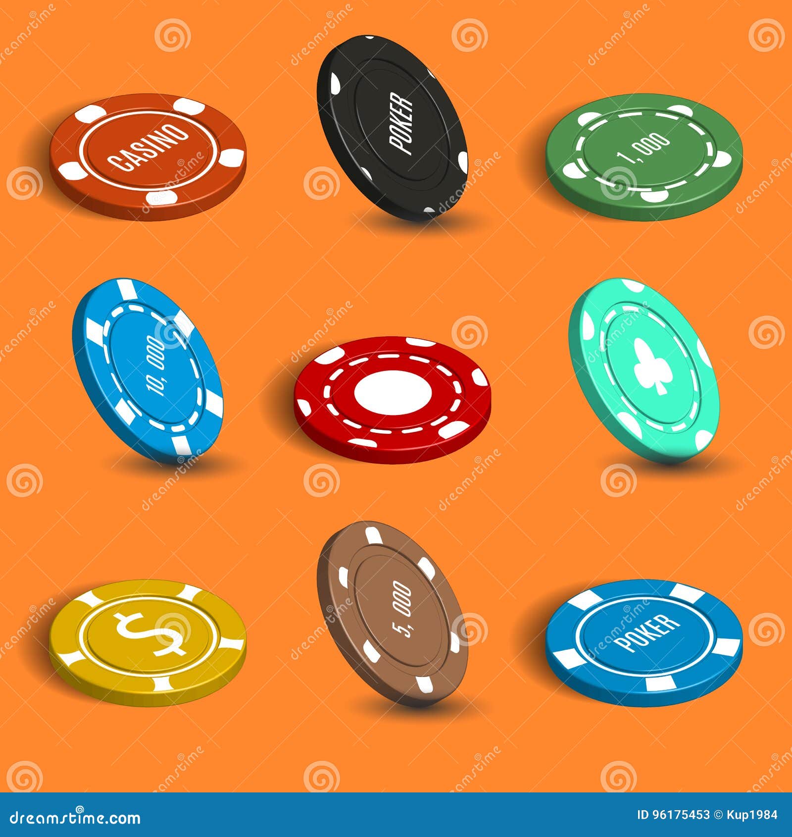 Casino Chip, Vector Illustration. Stock Vector - Illustration of ...