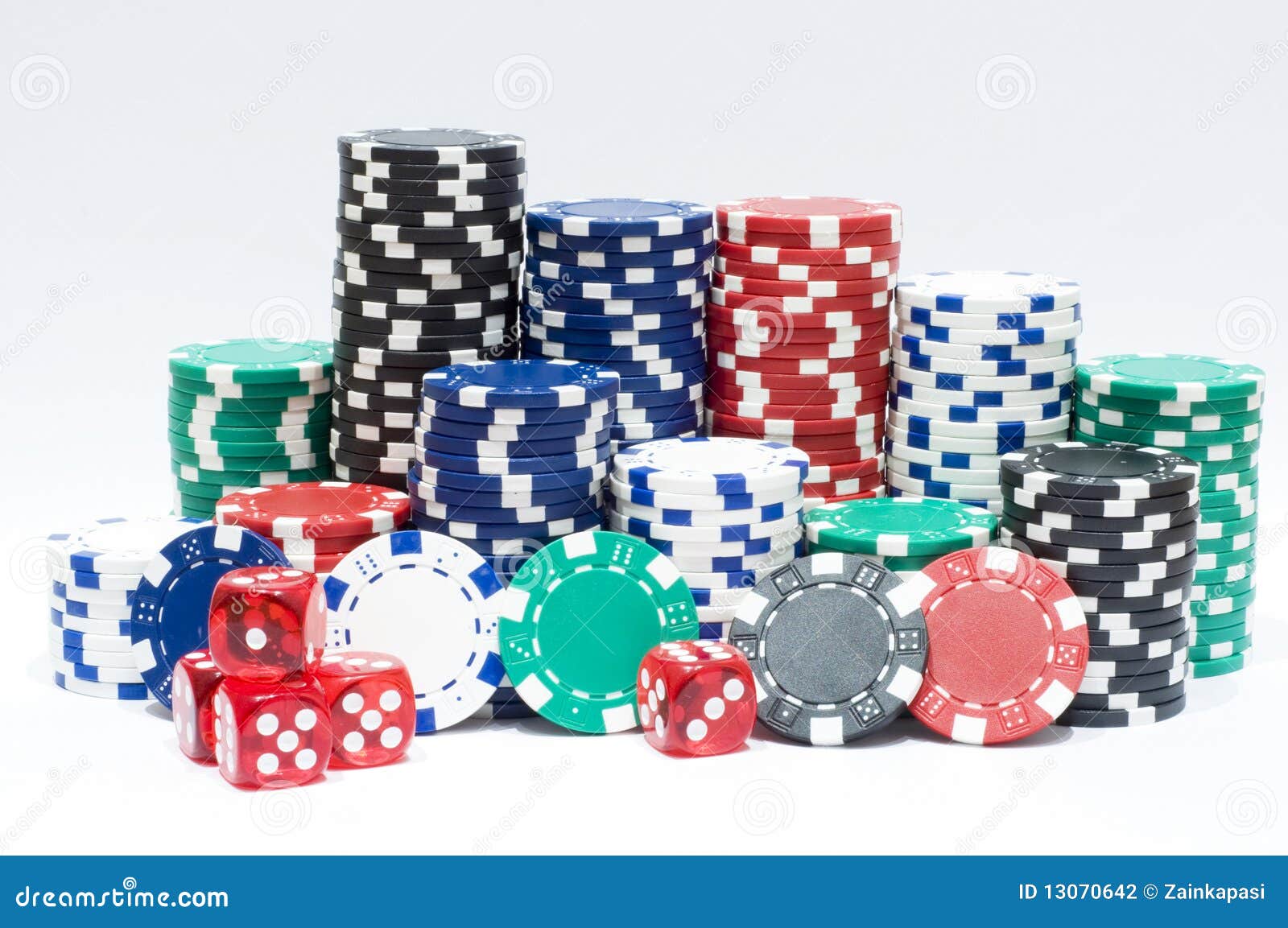 Casino chips and dice stock photo. Image of debt, vegas - 13070642