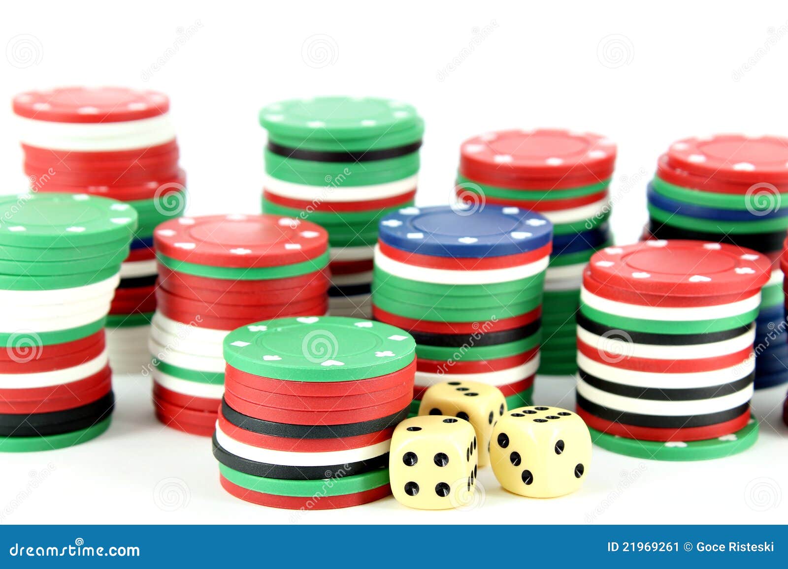Casino chips and dices stock image. Image of leisure - 21969261