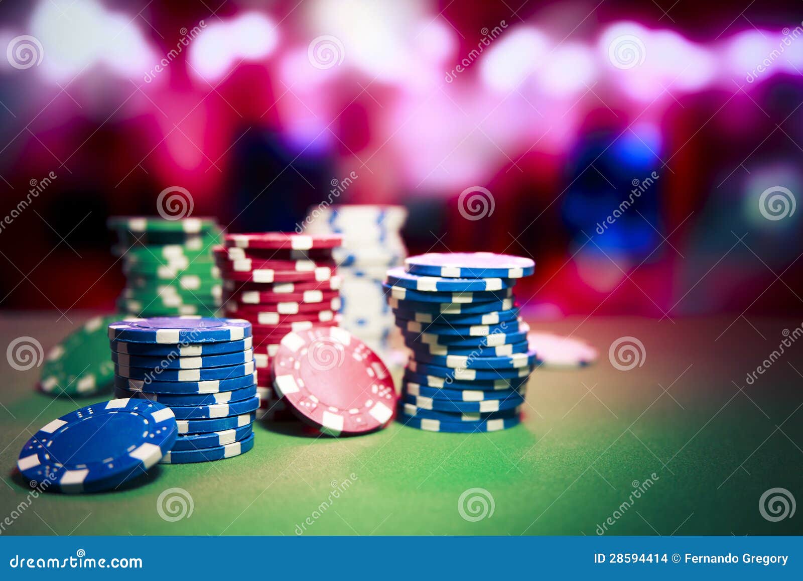 Casino Chips on Gaming Table Stock Photo - Image of winner, vegas: 28594414