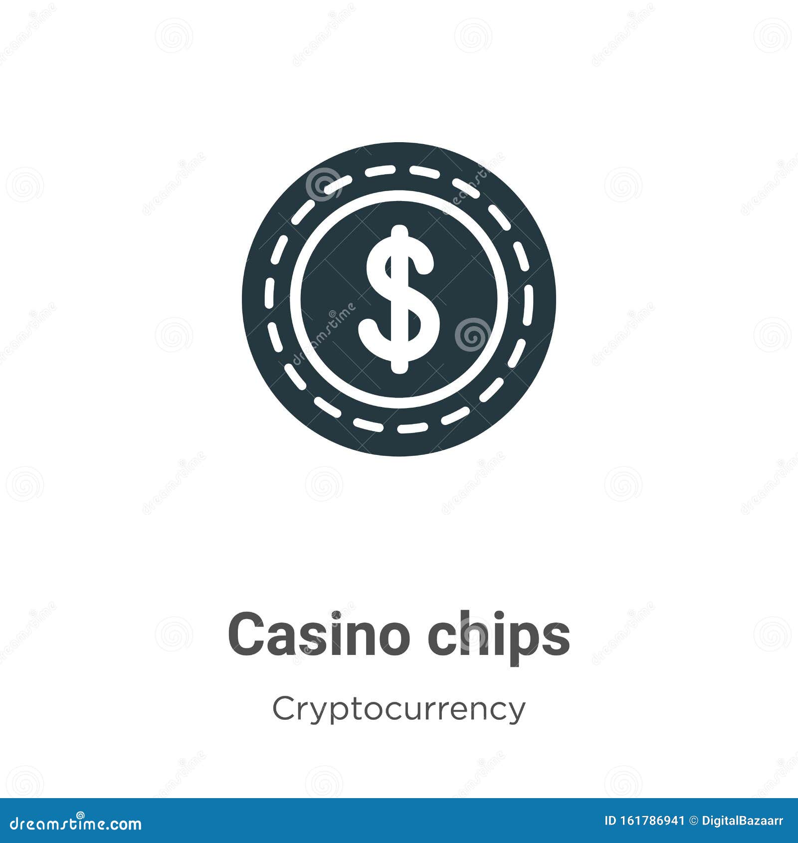Casino Chips Vector Icon on White Background. Flat Vector Casino Chips ...