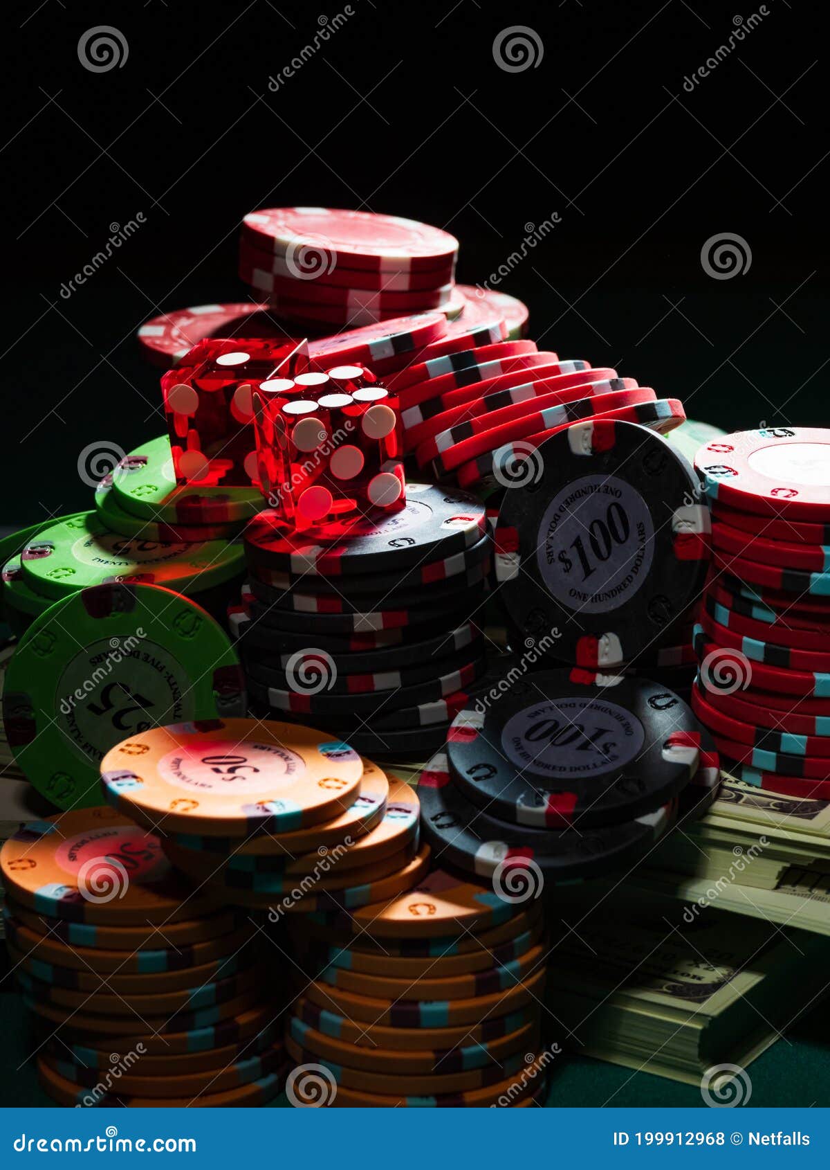 Casino Craps dice close up stock photo. Image of odds - 199912968