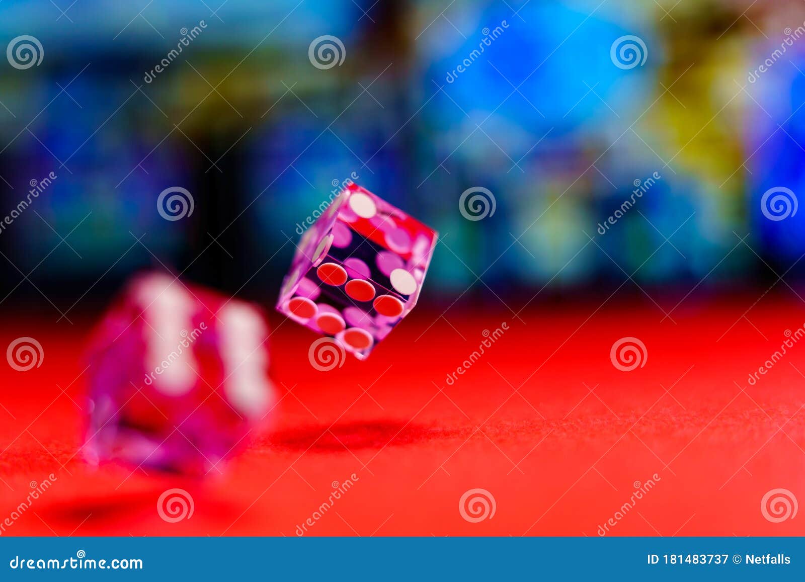 Casino Craps dice close up stock image. Image of loss - 181483737