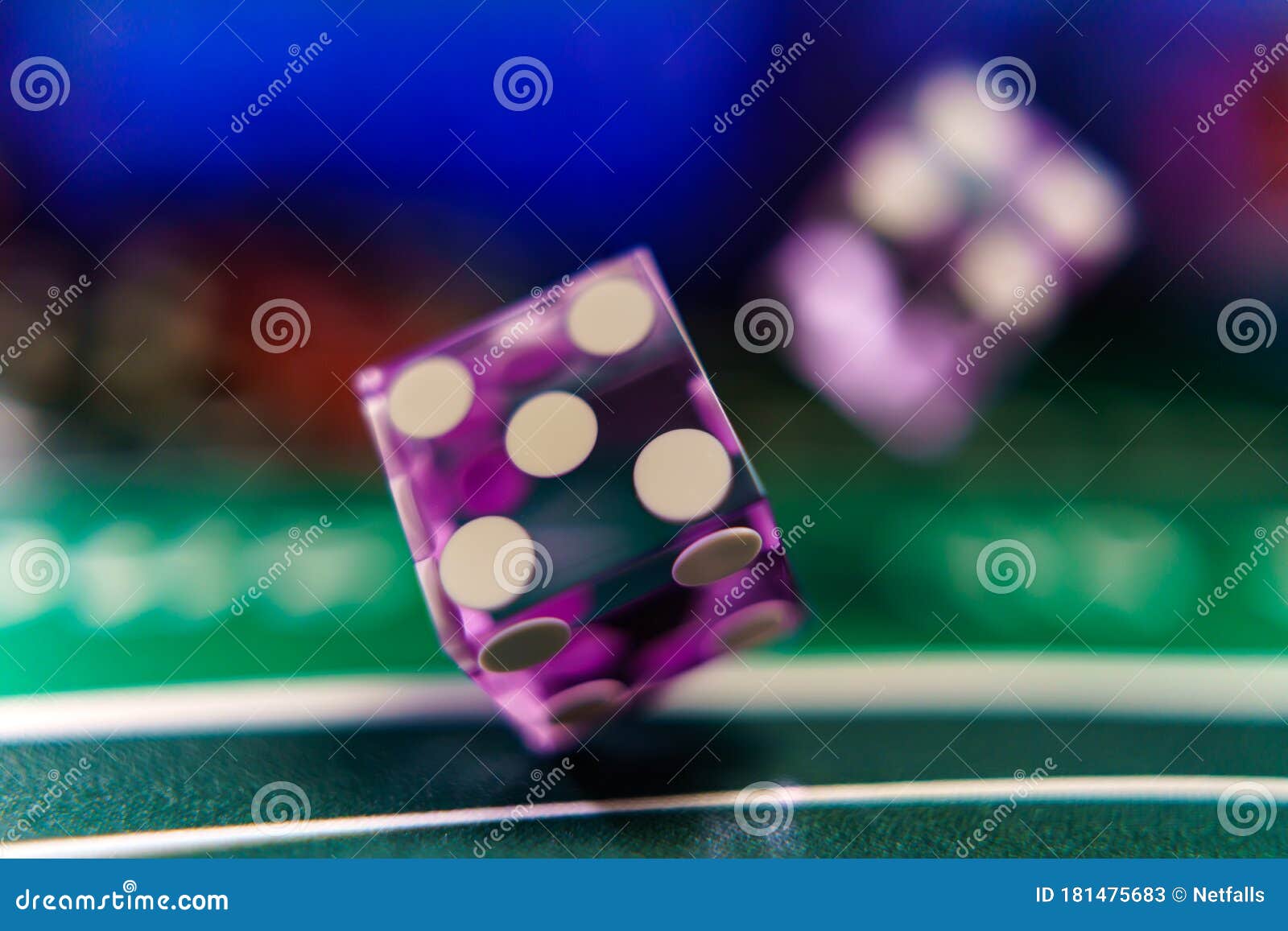 Casino Craps dice close up stock image. Image of gambling - 181475683