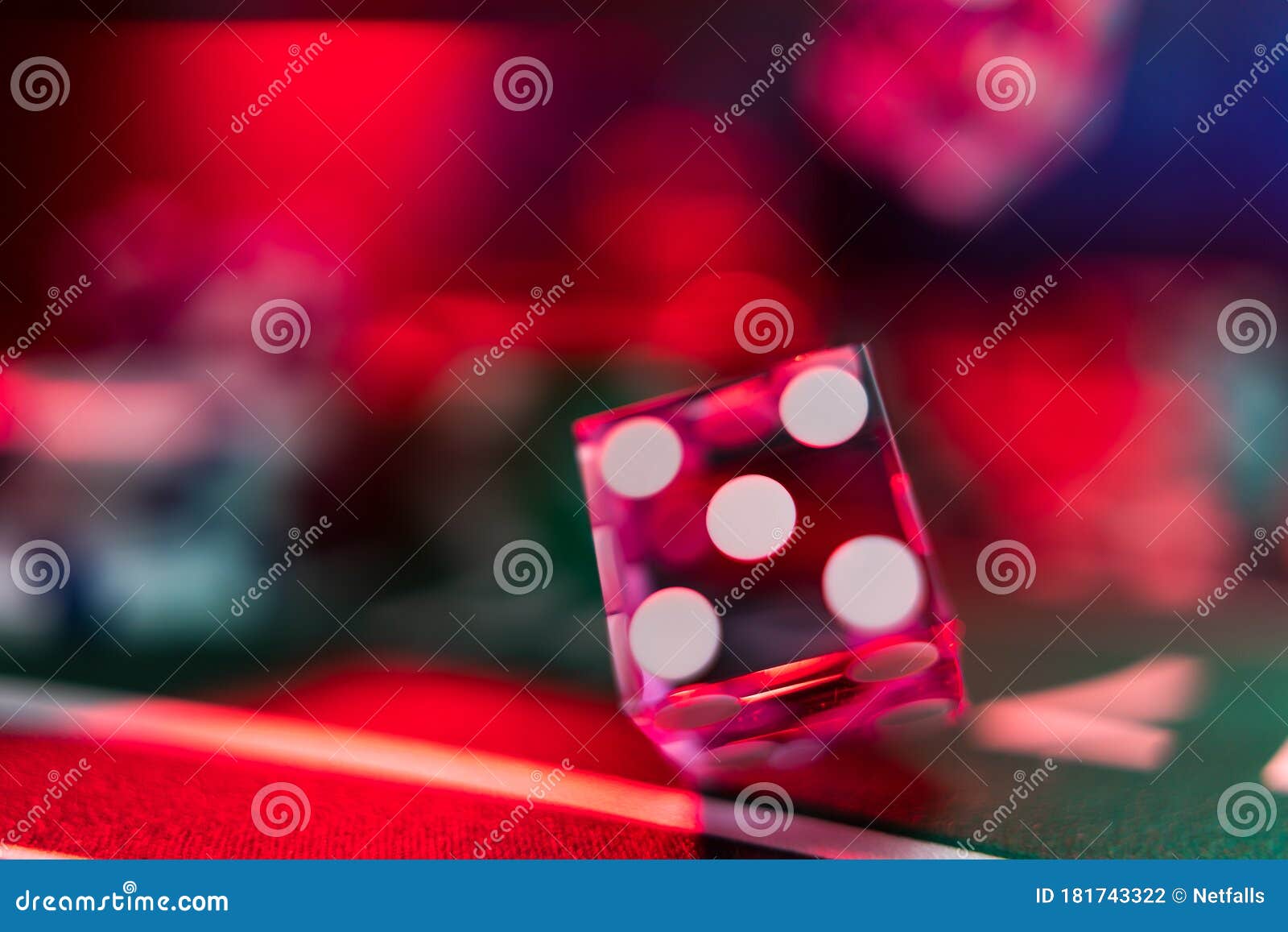Casino Craps dice close up stock photo. Image of dots - 181743322