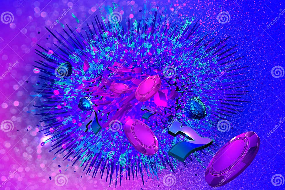 Casino Elements Explosion Background Stock Illustration - Illustration ...