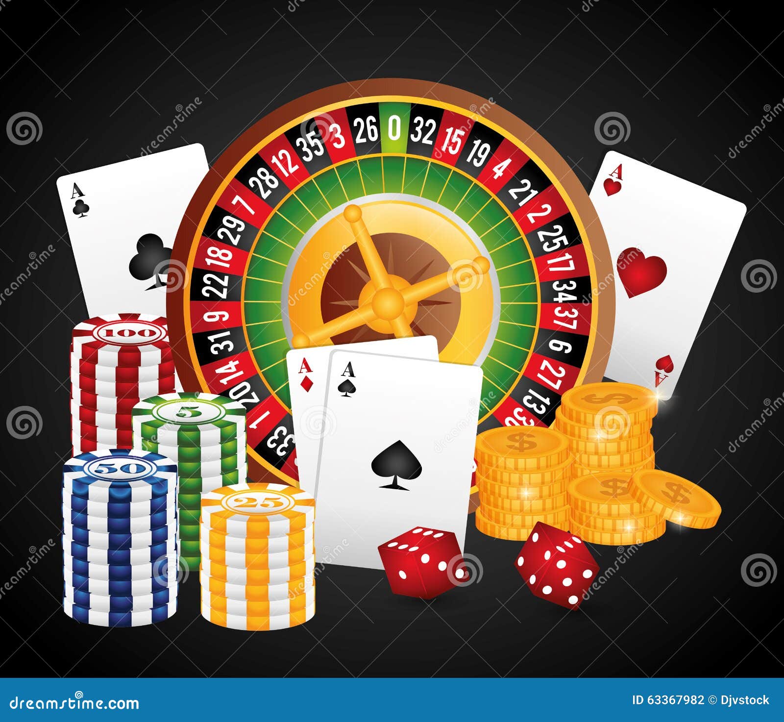 Casino gambling game stock vector. Illustration of roulette - 63367982