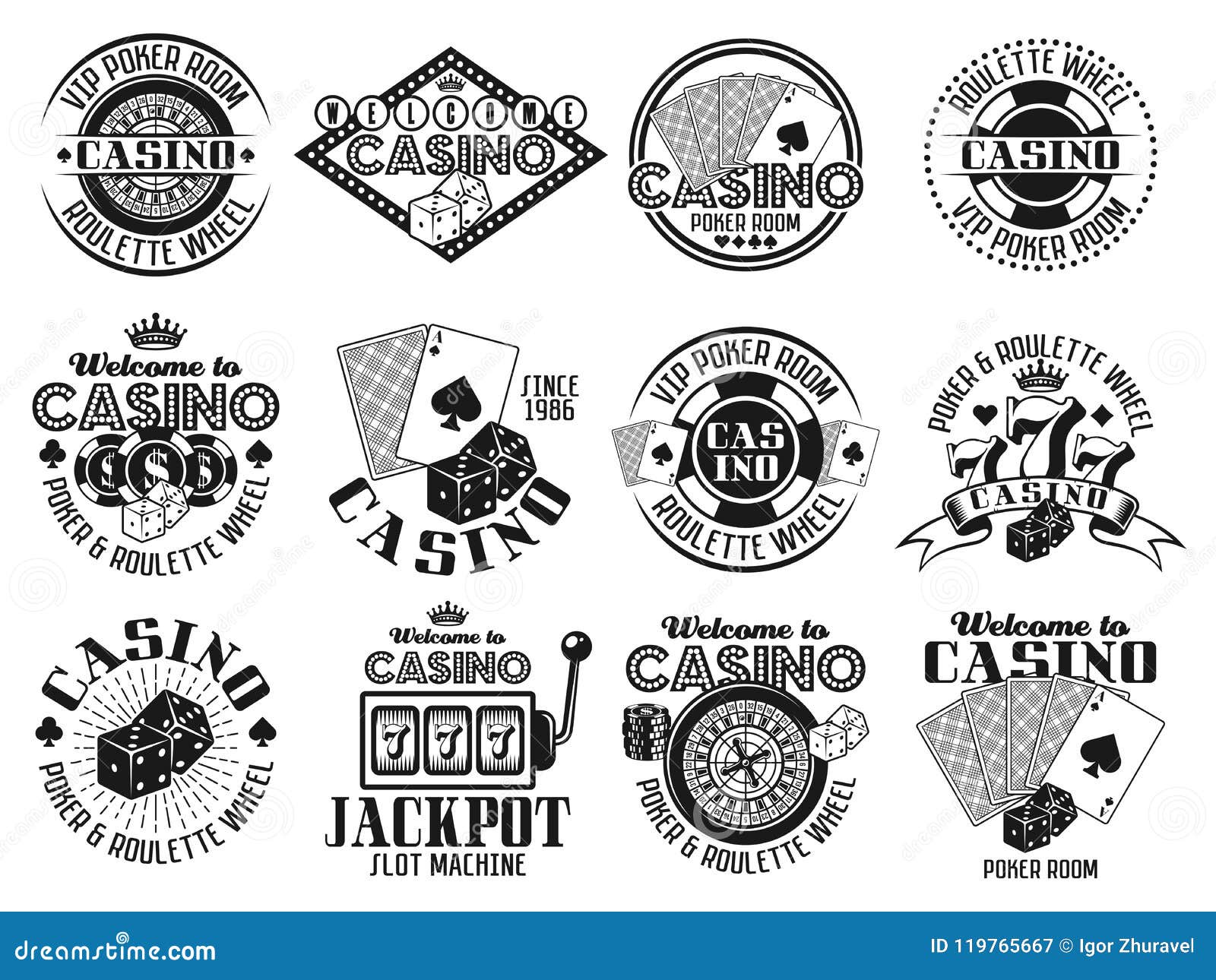 Badges Casino Emblems Gambling Stock Illustrations – 28 Badges Casino ...