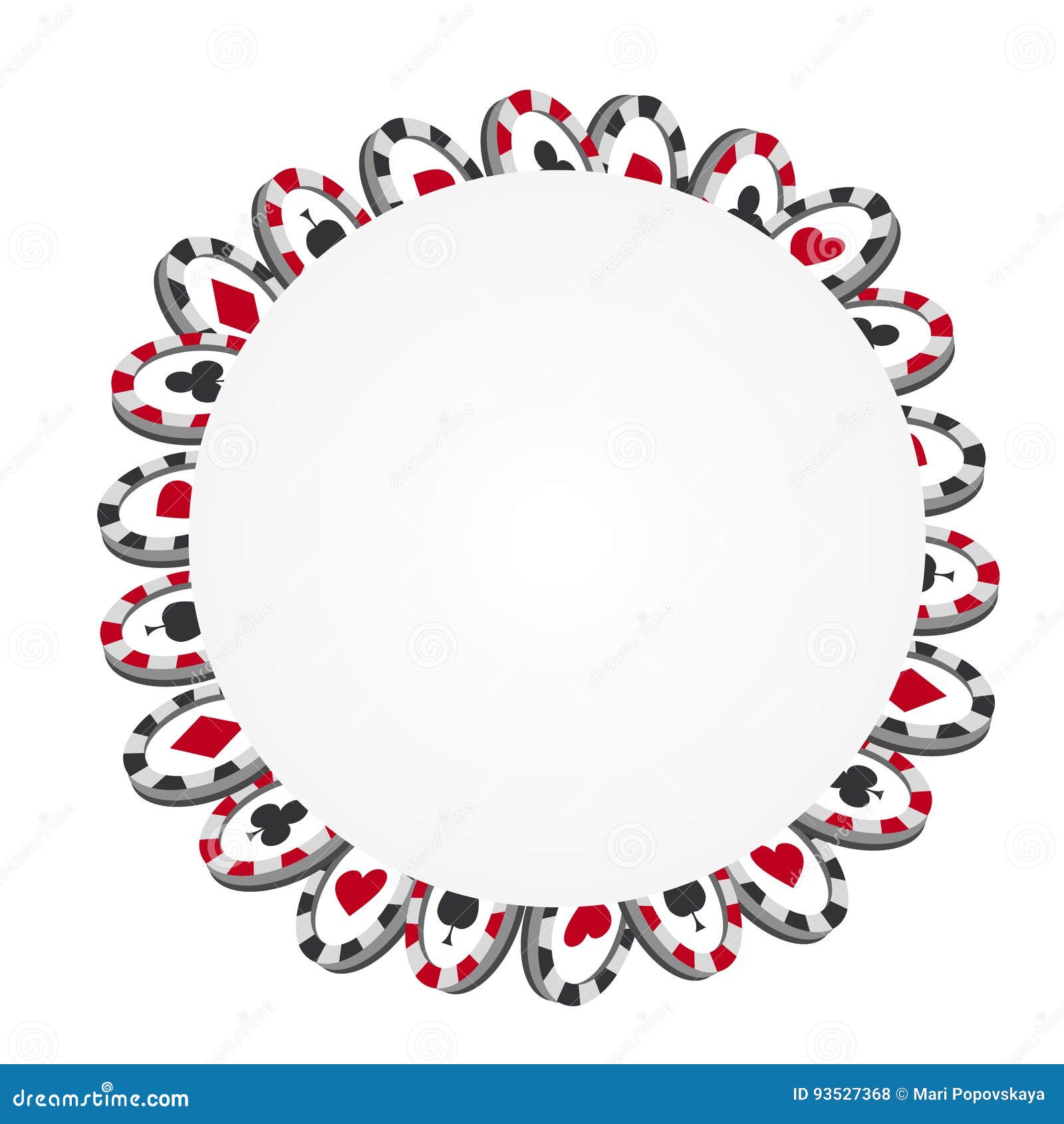 Casino Game Design. Chips Poker Frame Stock Vector - Illustration of ...