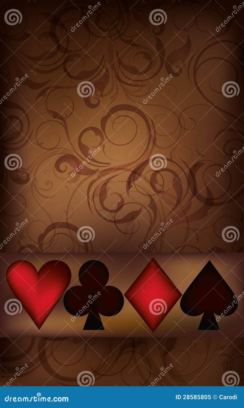 Casino Greeting Card with Poker Elements Stock Vector - Illustration of ...