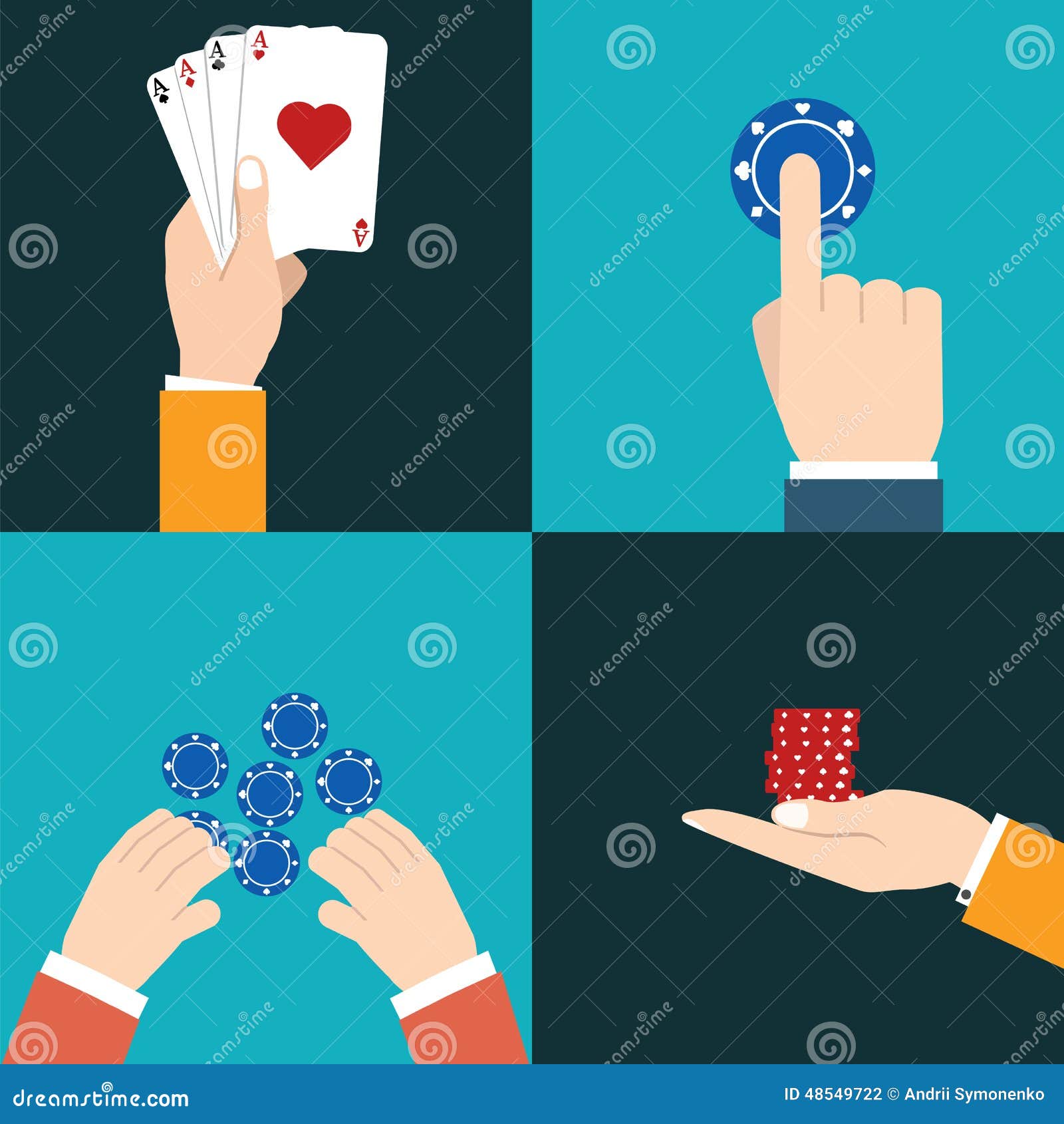 Casino Icon with Hands. Flat Stock Vector - Illustration of roulette ...