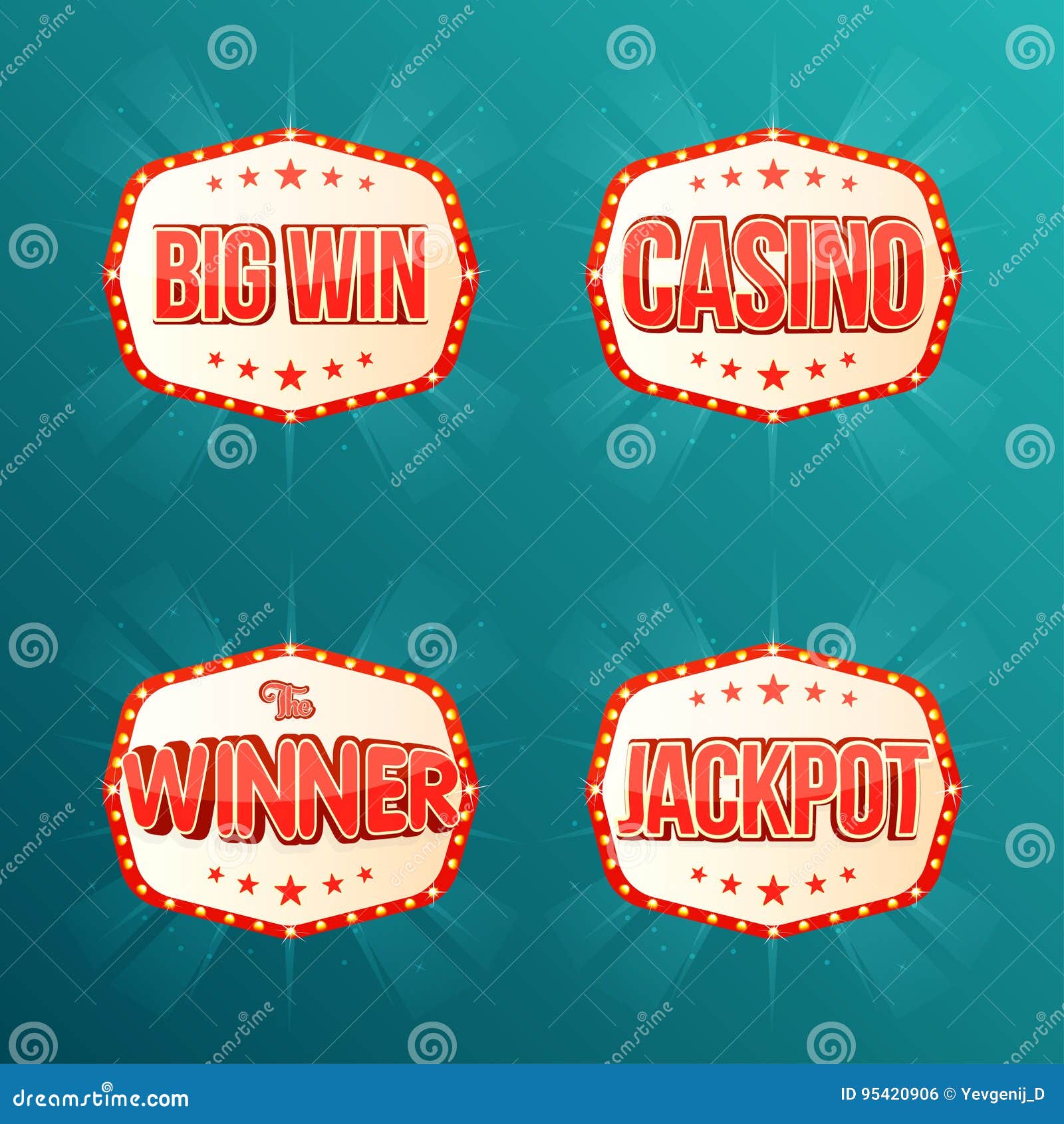 Casino, Jackpot, the Winner, Big Win, Banners Collection. Retro Light ...