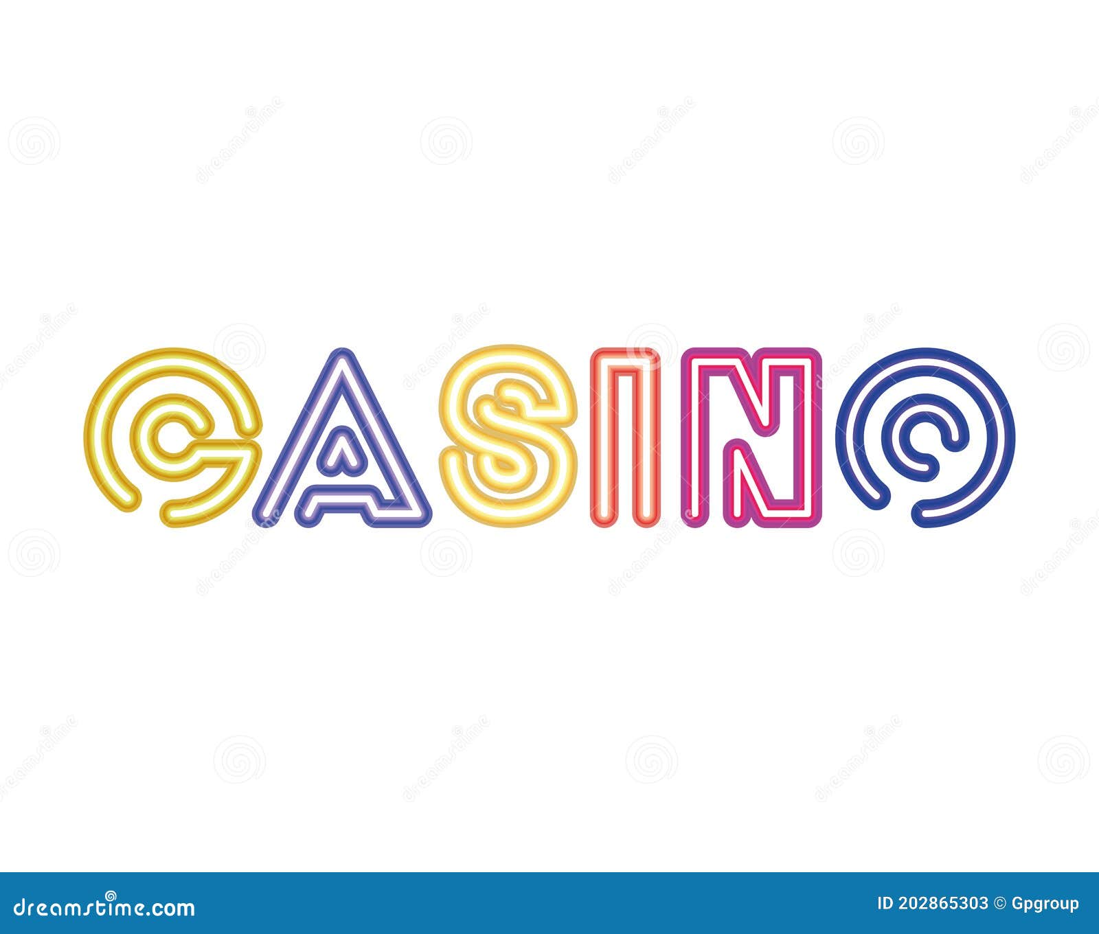 Casino Lettering in Neon Font Stock Vector - Illustration of lamp ...