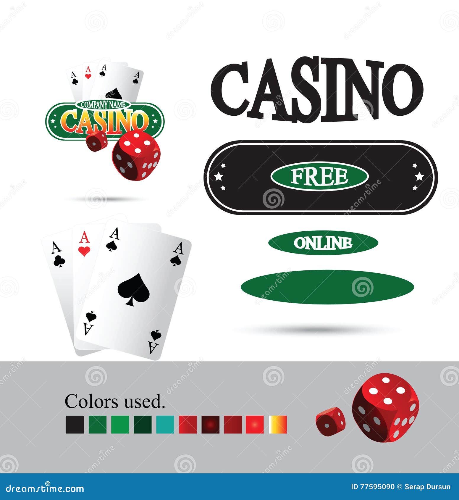 Casino Logo Design Elements Stock Vector - Illustration of logotype ...