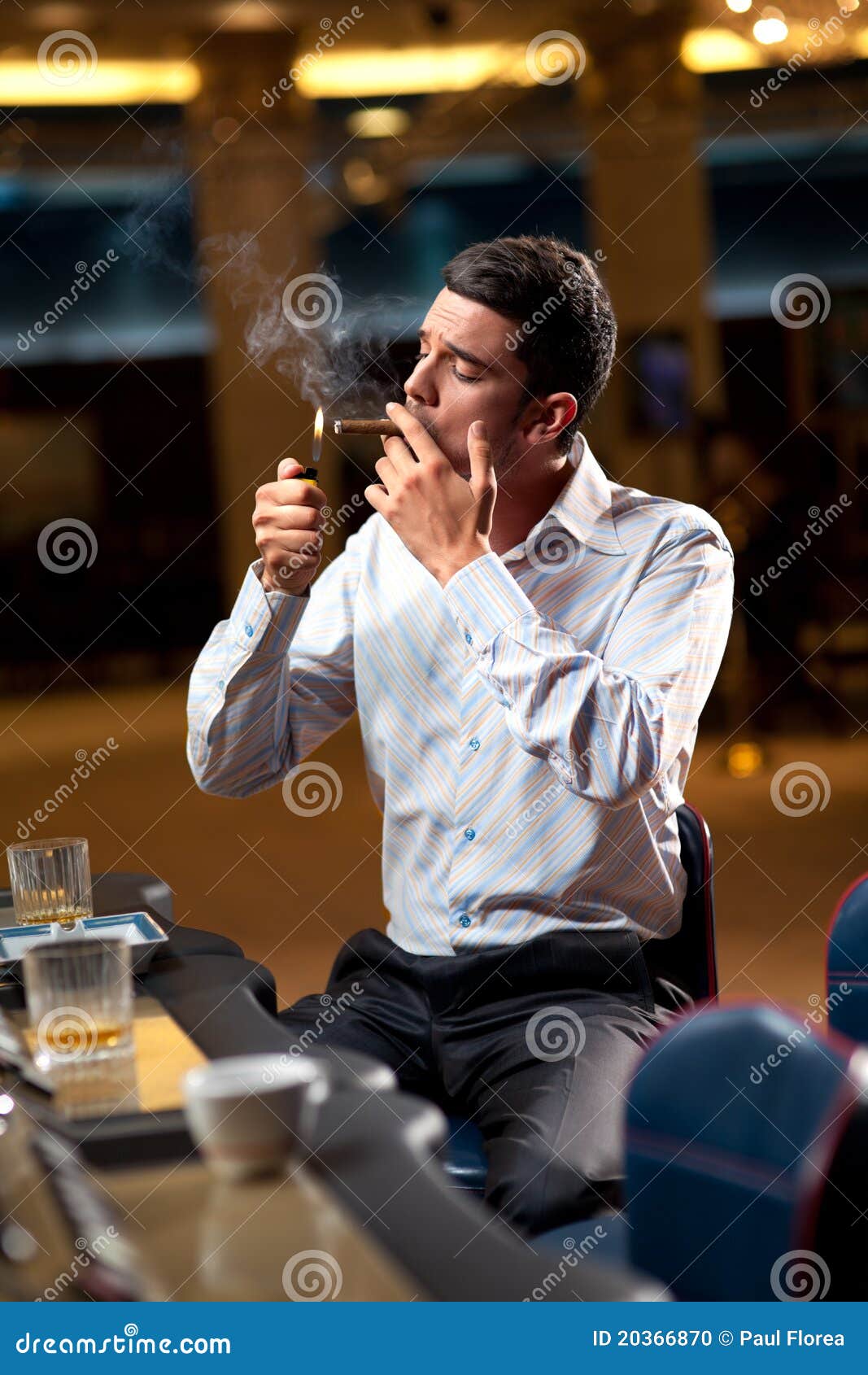 Casino player smoking stock photo. Image of gamble, light - 20366870