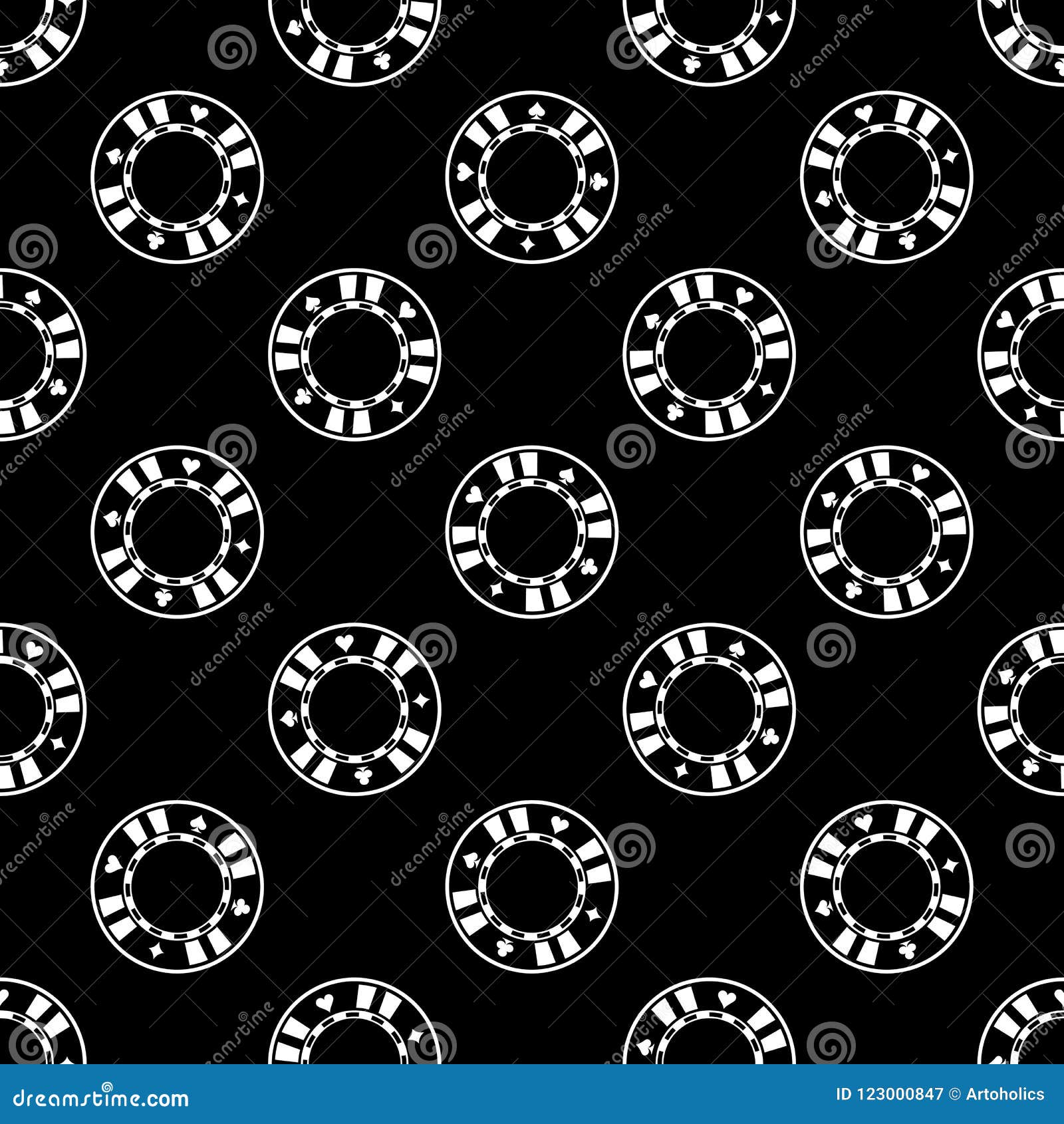 Casino Poker Chips Icon Seamless Pattern. Stock Vector - Illustration ...