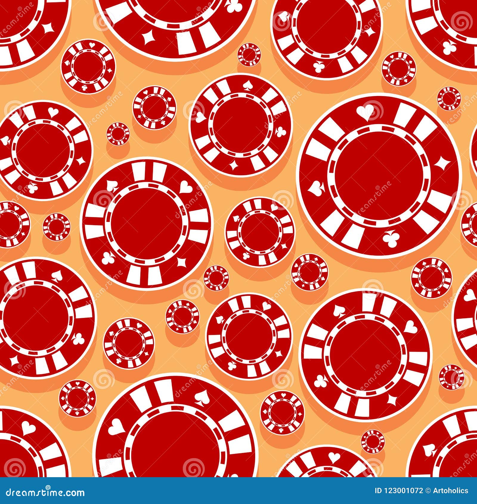 Casino Poker Chips Icon Seamless Pattern. Stock Vector - Illustration ...