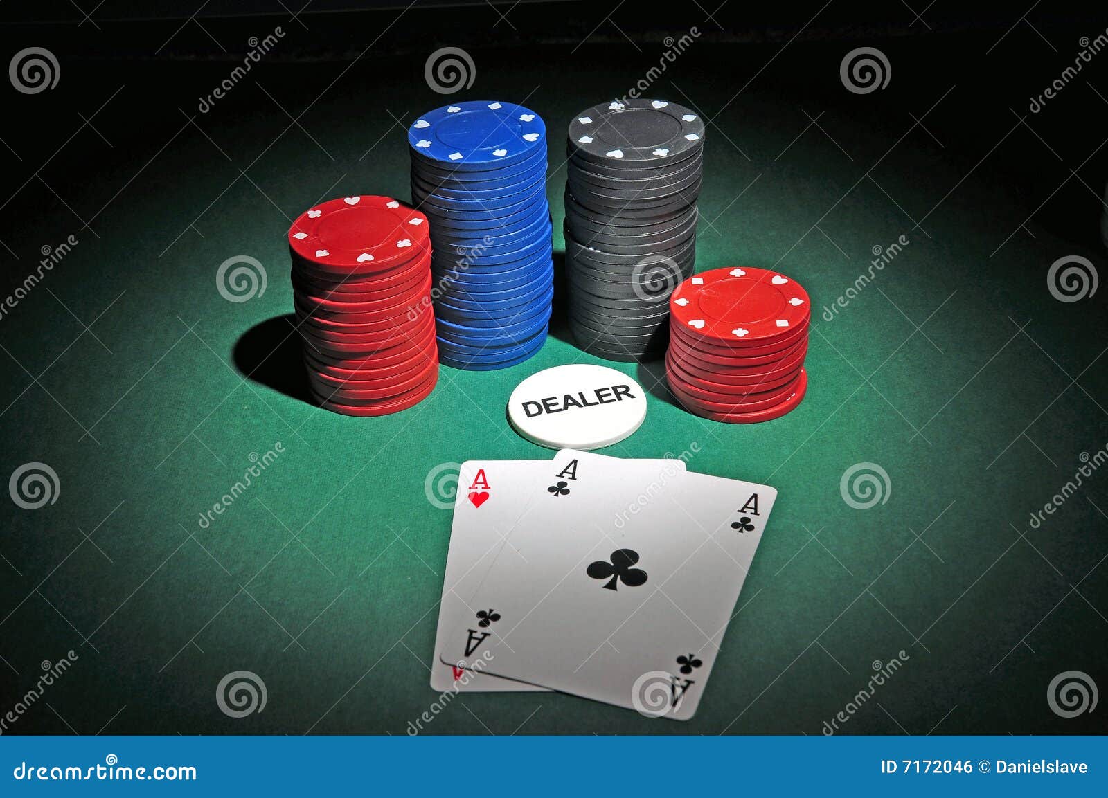 Casino Poker Chips Two Aces Stock Photo - Image of casin, hold: 7172046