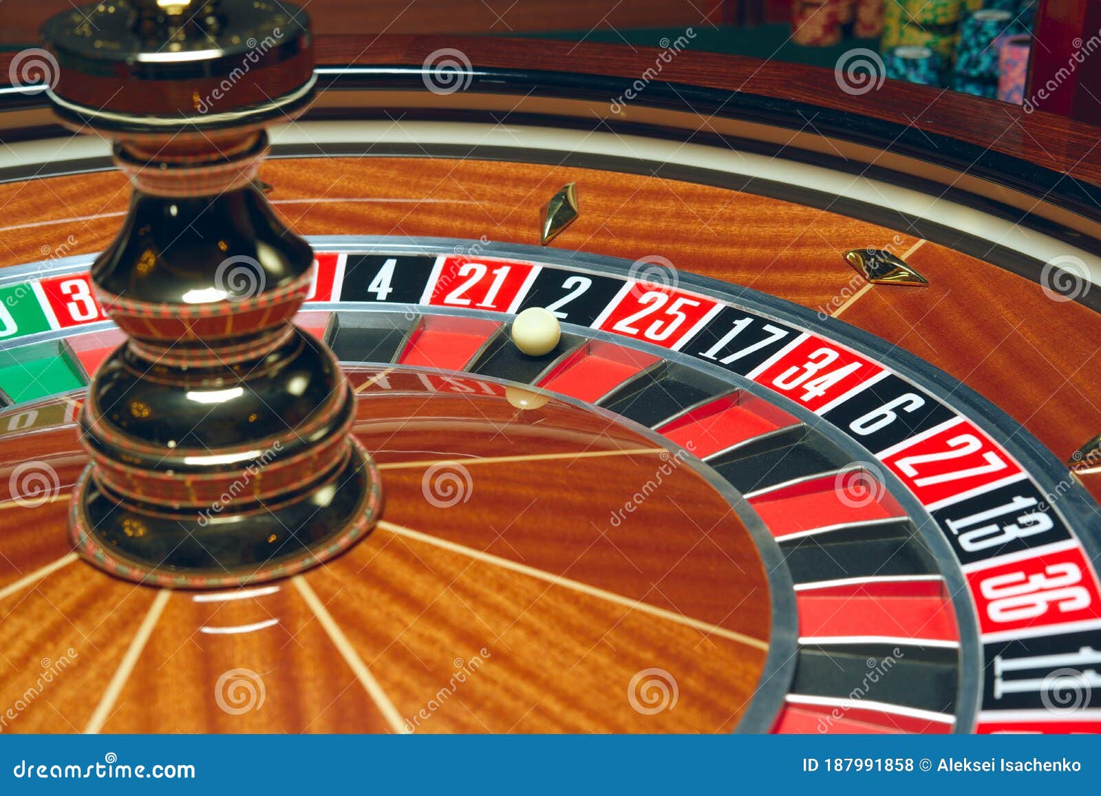 Casino Roulette with ball stock photo. Image of entertainment - 187991858