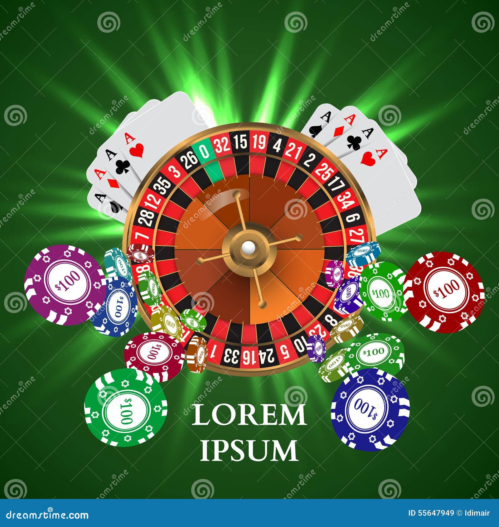 Falling Chips And Stacks Of Tokens, Playing Cards Cartoon Vector ...