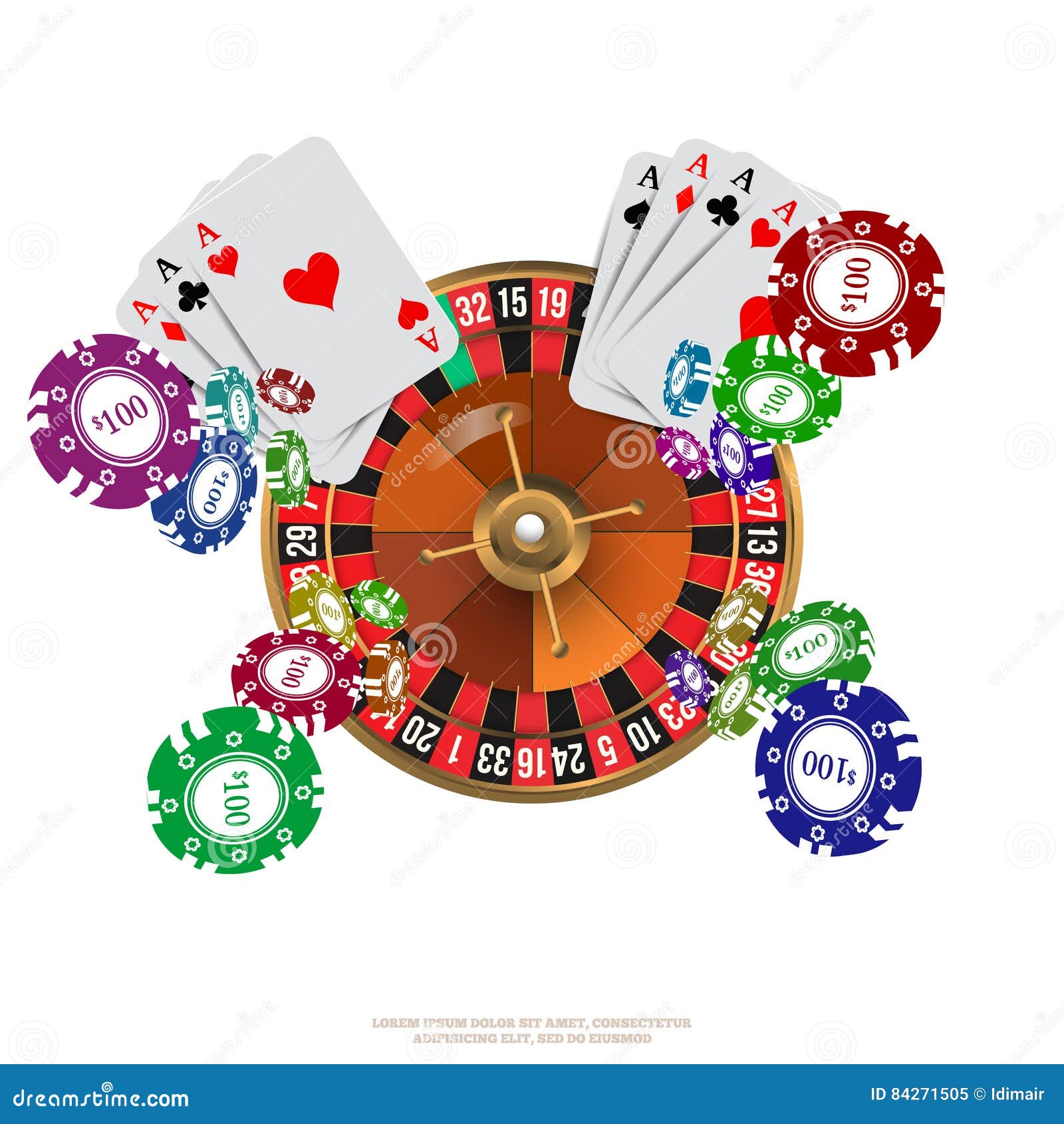 Falling Chips And Stacks Of Tokens, Playing Cards Cartoon Vector ...